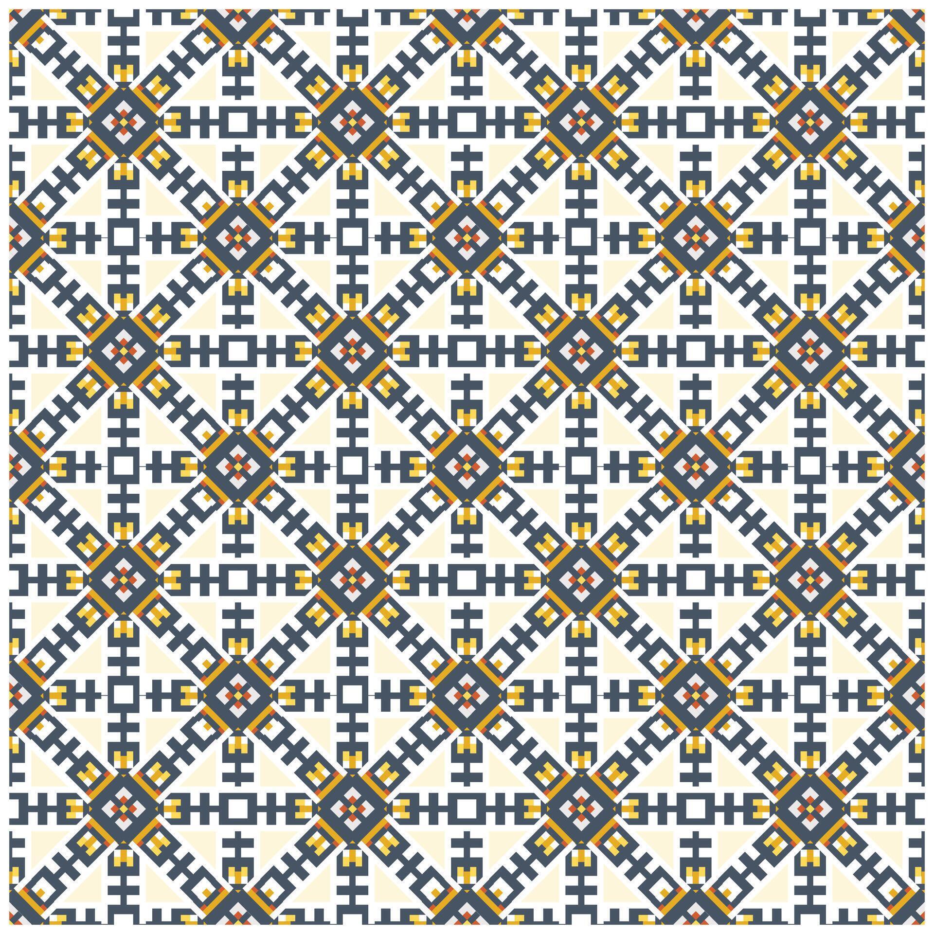 Seamless geometric Print pattern with interlocking gray and orange ...