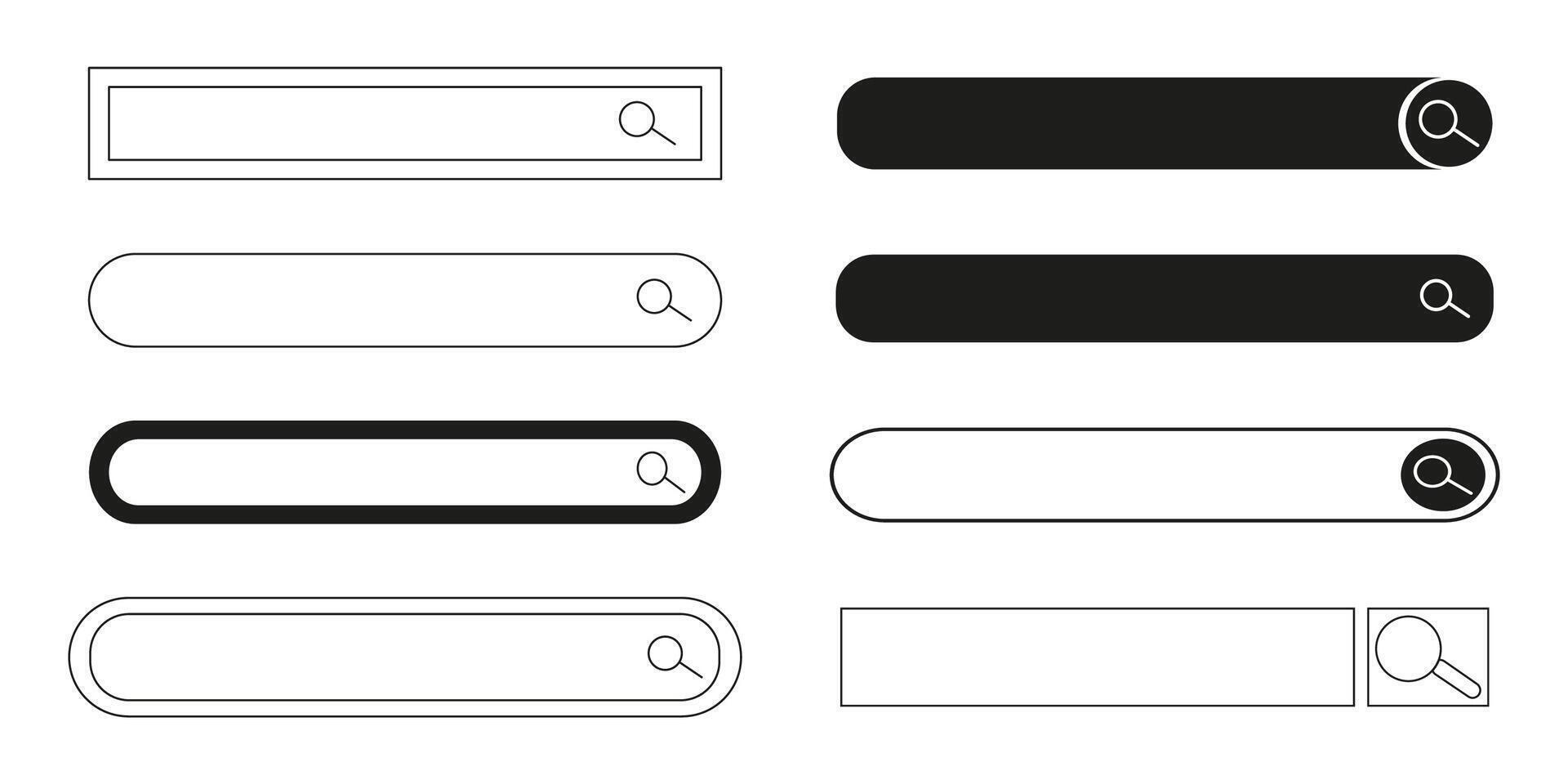 Search bar finder, modern frame text box, form with magnifier ...