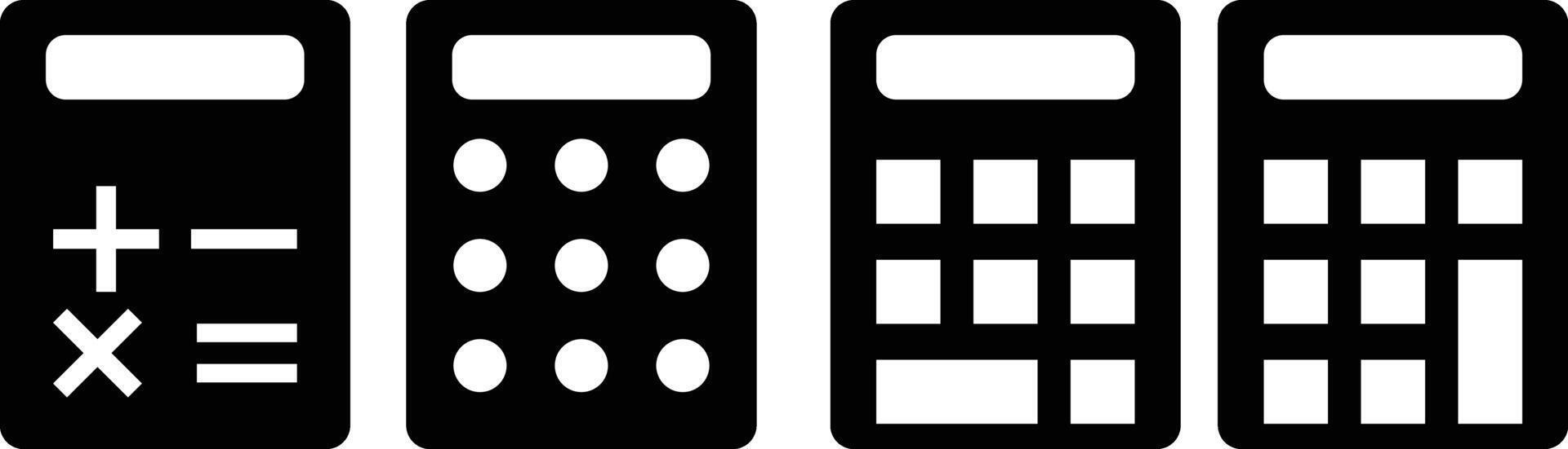 Calculator key icon set. Plus, minus, and other calculator icon ...