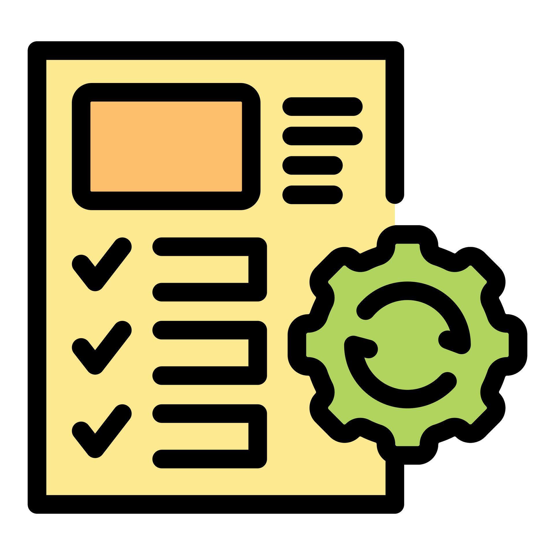 Project management process optimization with gear symbol and checkmarks 52730497 Vector Art at ...