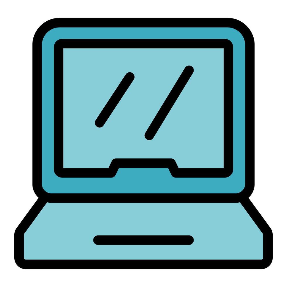 Modern laptop showing loading screen symbol, portable computer ...