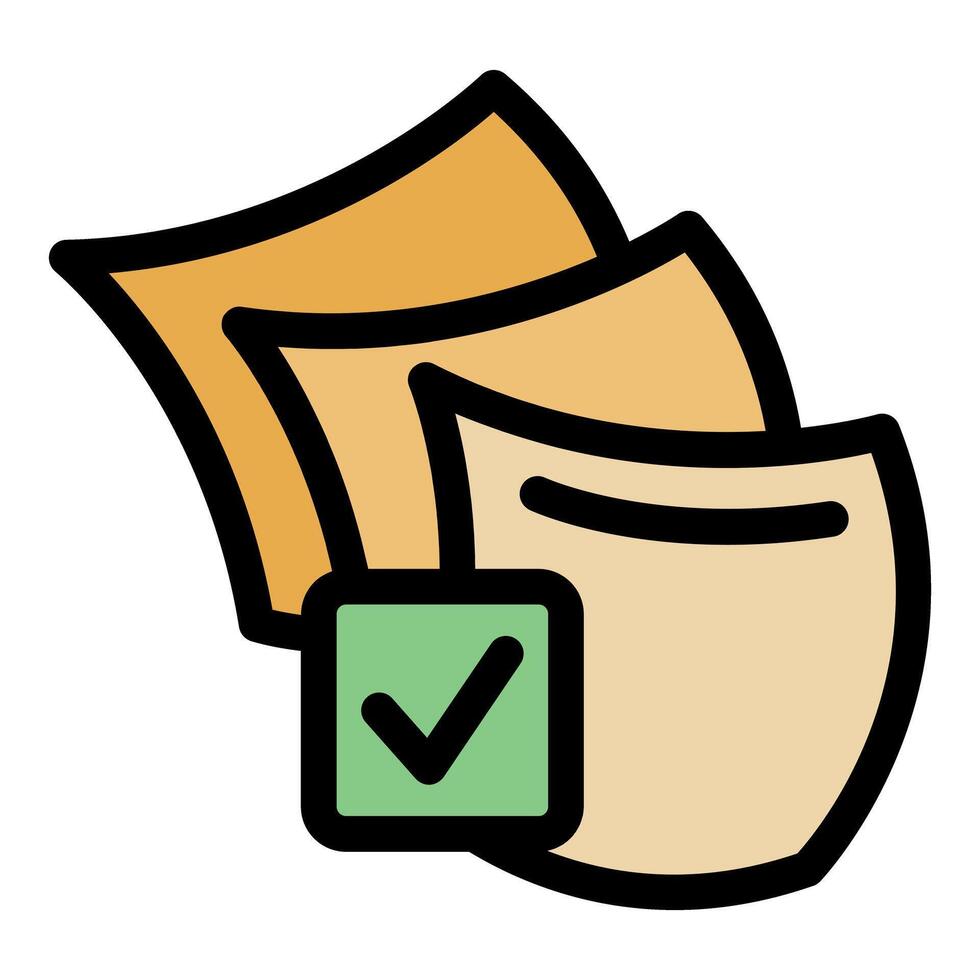 Completing task representing documents with check mark symbol for ...