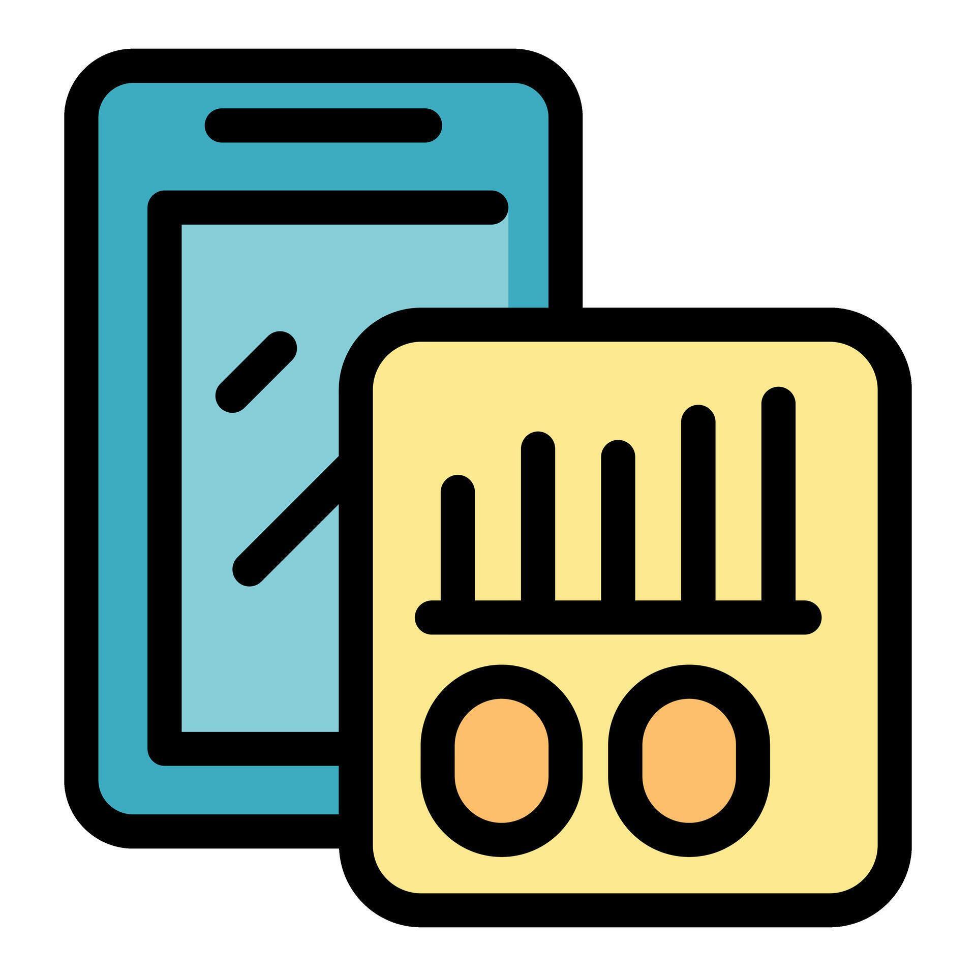 Smartphone showing growing bar graph and control buttons icon 52734214 ...