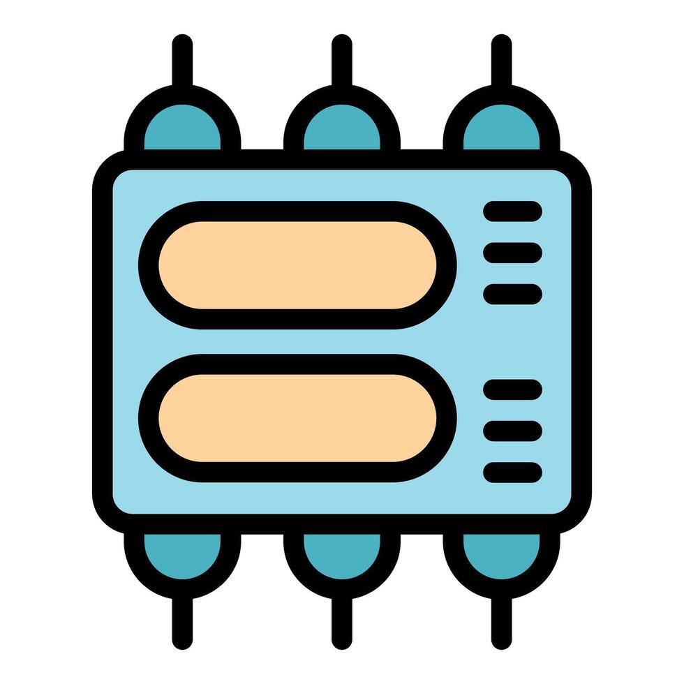 Electronic Microchip Connecting Computing Components 52734333 Vector