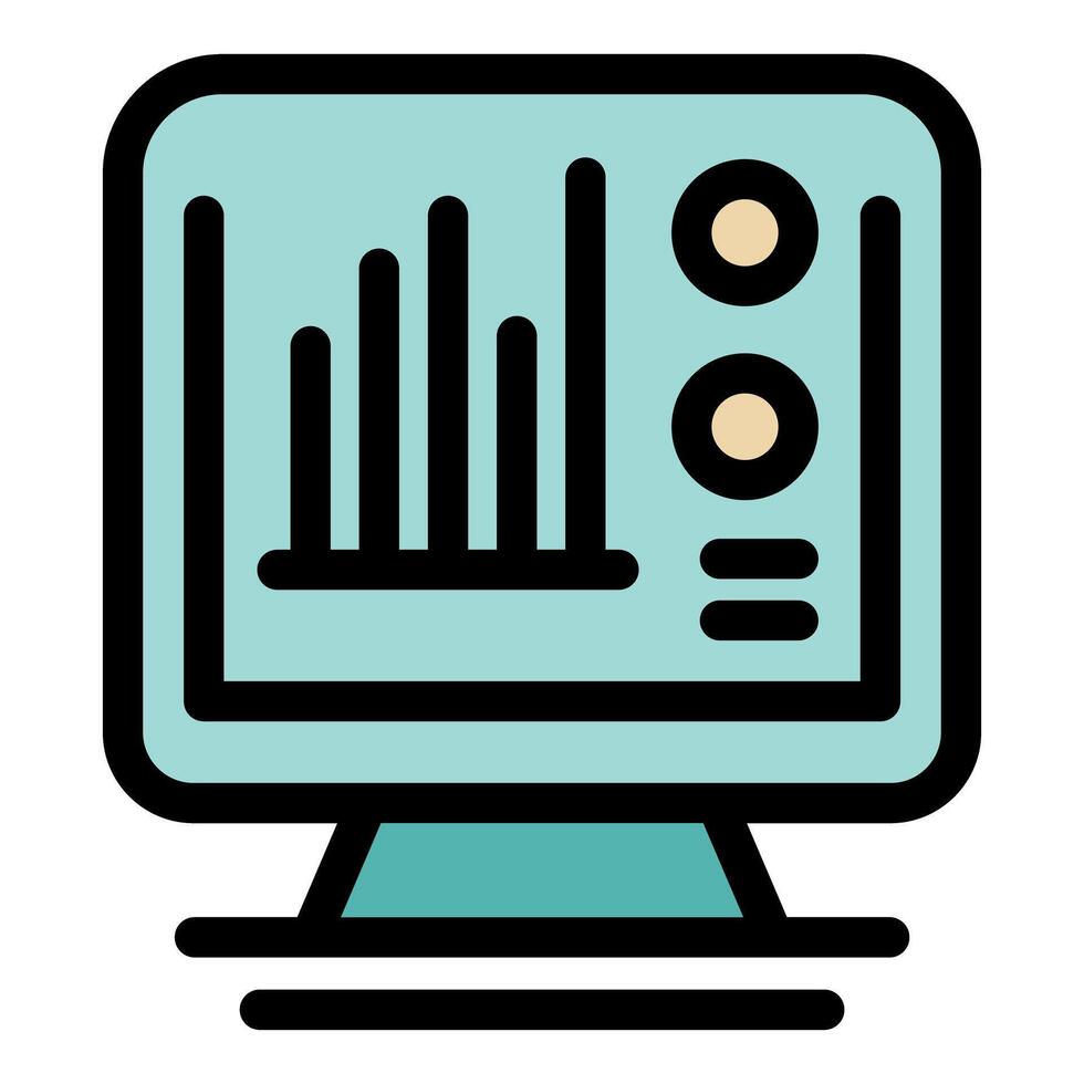 Computer Monitor Displaying Growing Bar Graph And Data Analysis Controls 52735692 Vector Art At