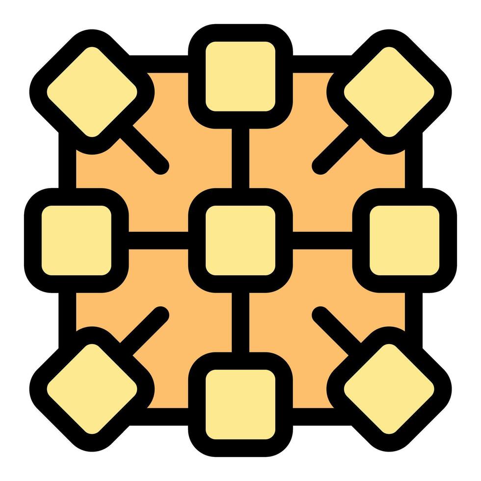 Blockchain Network Connecting Square And Round Nodes Symbolizing