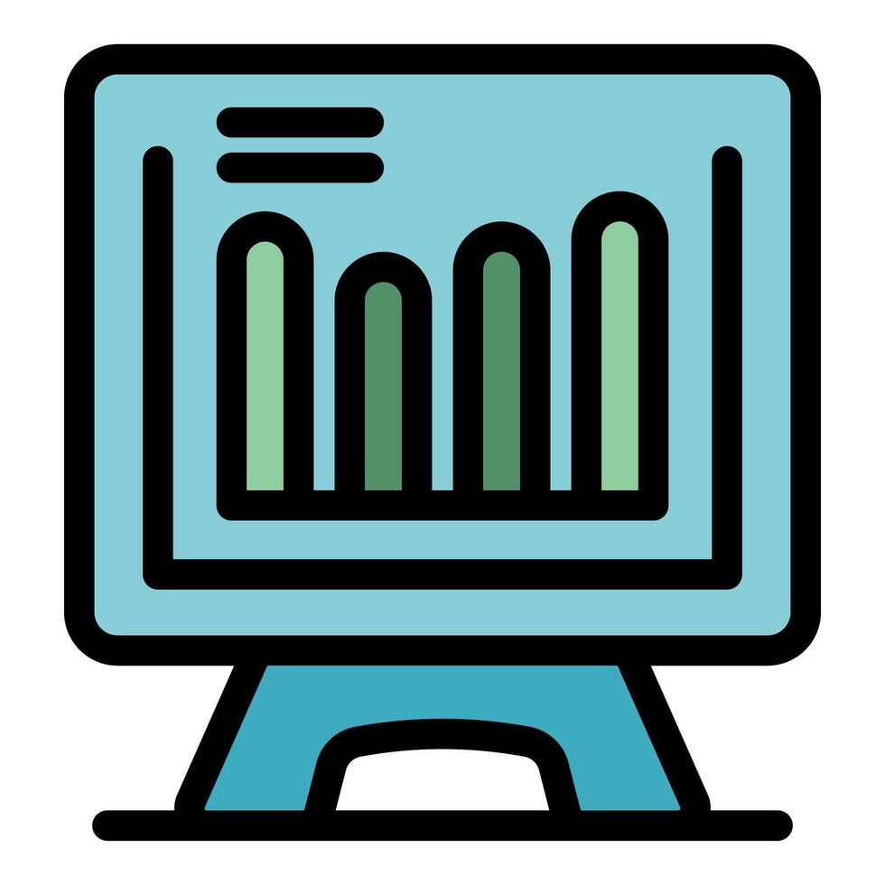 Monitor displaying growing bar chart representing increasing financial success 52737122 Vector ...