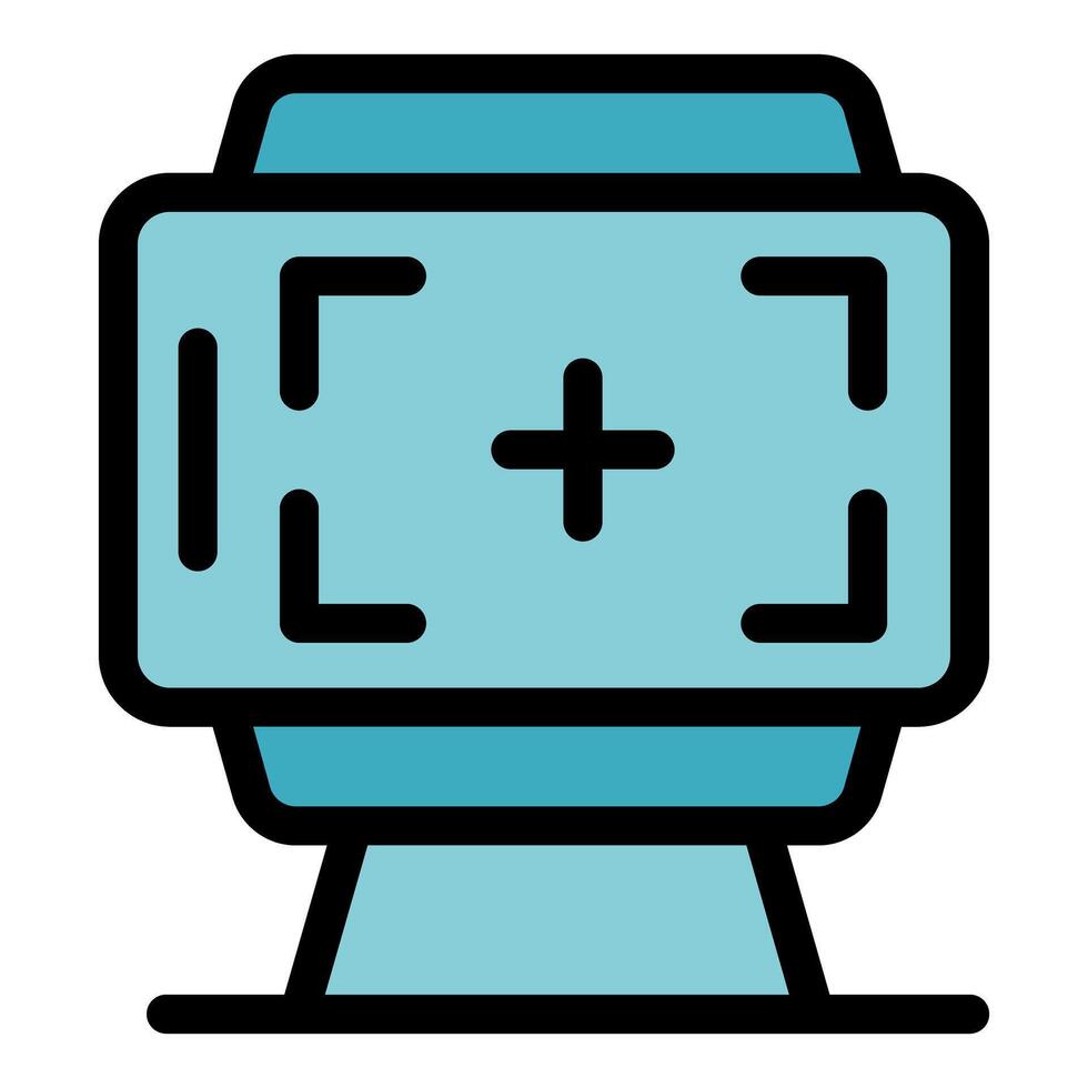 Interactive screen showing augmented reality focusing interface with crosshair symbol 52737236 ...