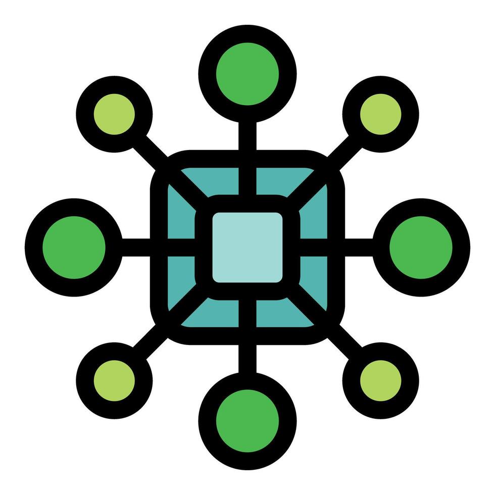 Data Sharing Hub Connecting Multiple Devices Or Systems 52738541 Vector