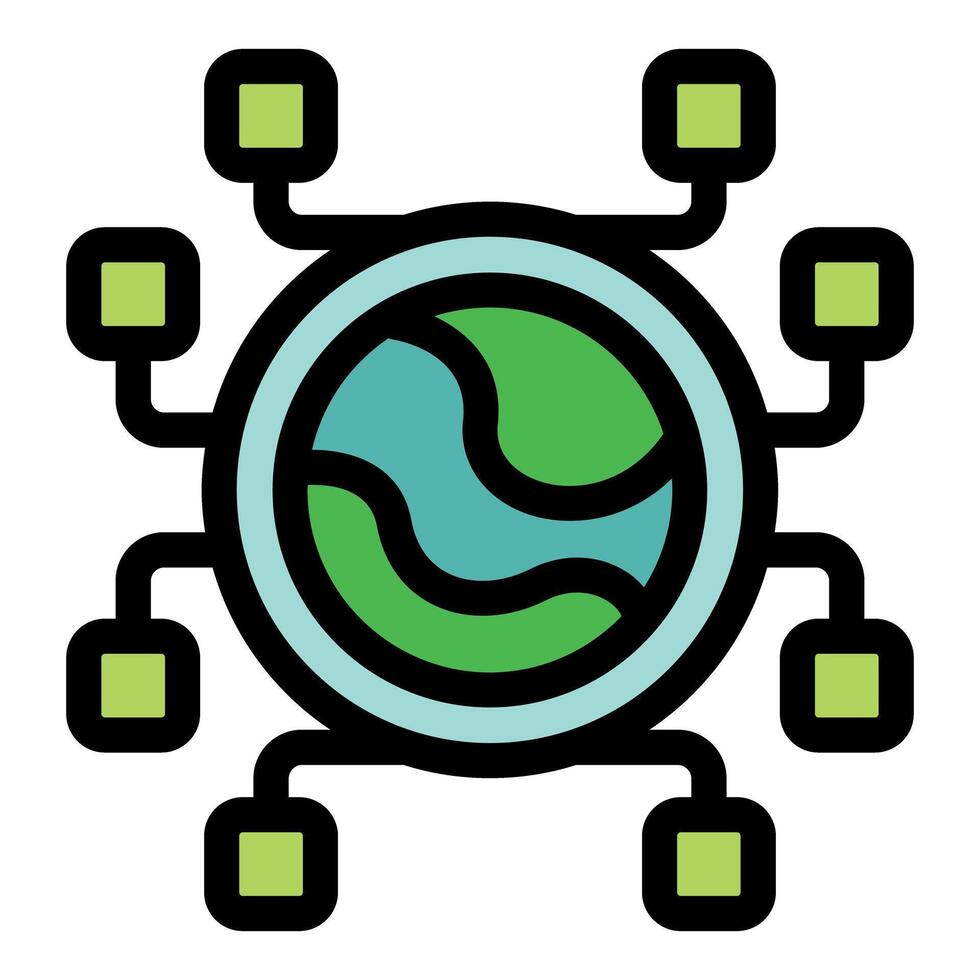 Global network connecting world with digital squares representing data flow 52738561 Vector Art ...