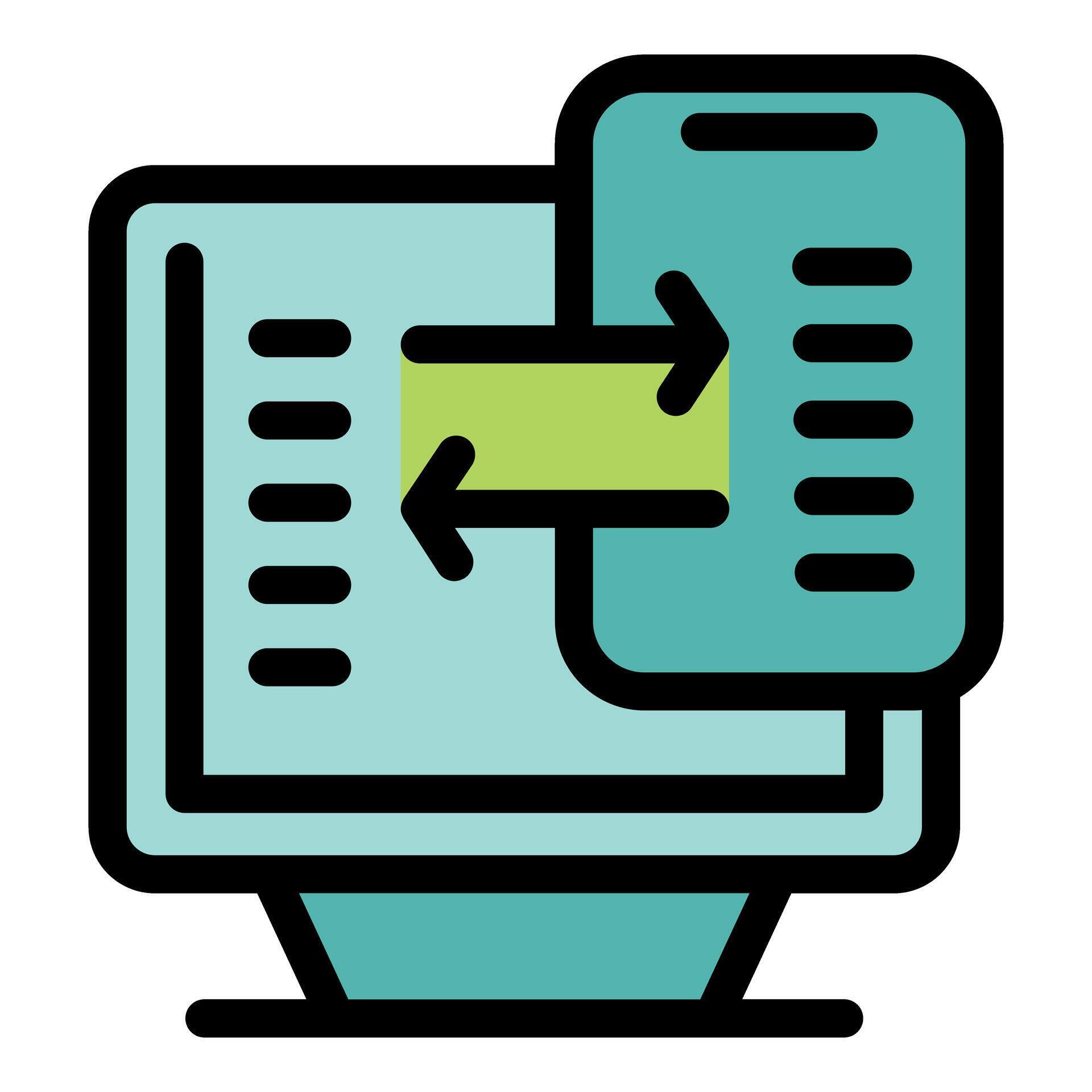 Data transferring between smartphone and desktop computer using arrows symbol 52738592 Vector ...