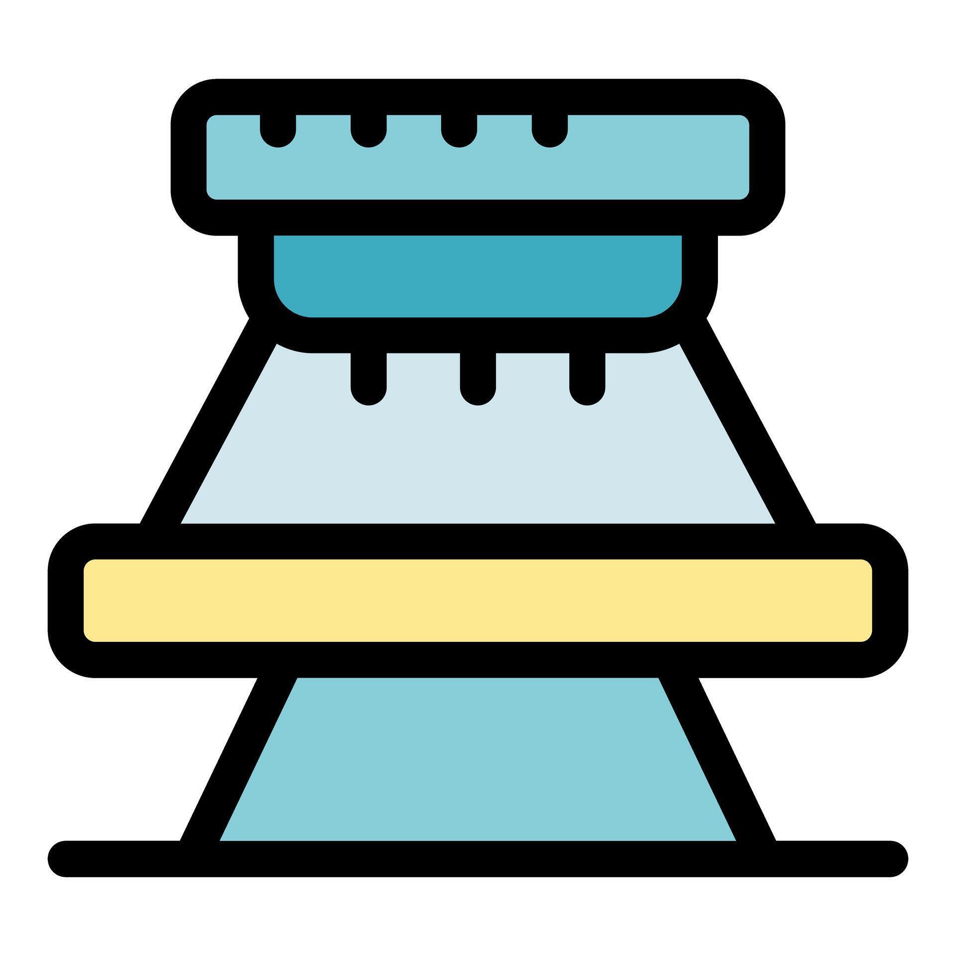 3d Printer Printing A Rectangular Object Layer By Layer Using Fdm Technology 52739296 Vector Art