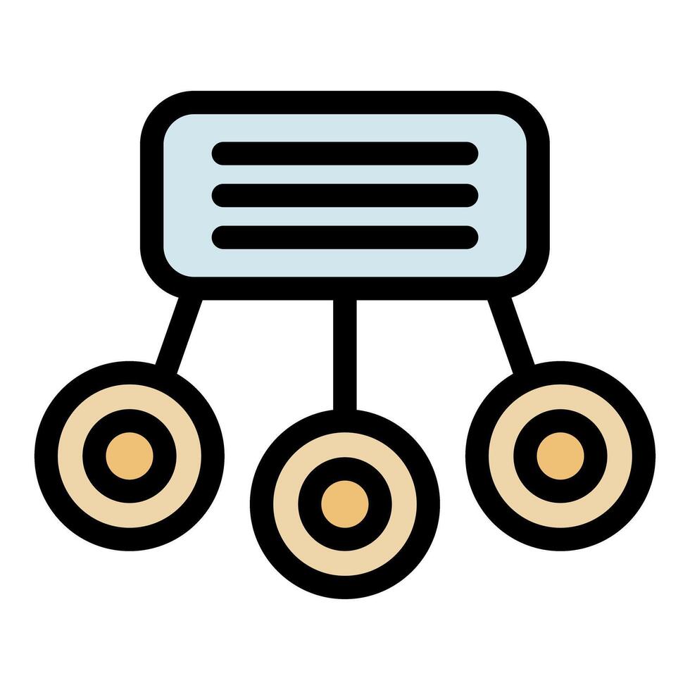 Server distributing data through network to three clients, network infrastructure concept ...