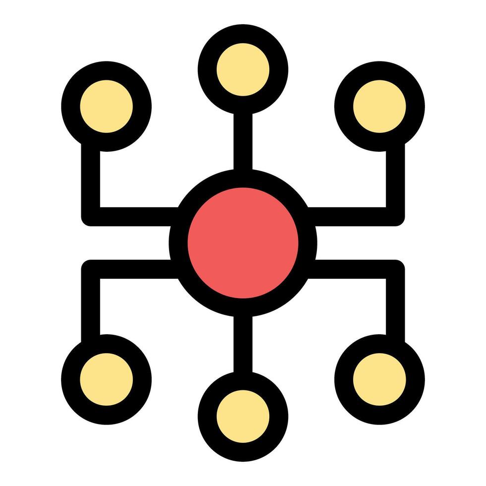 Network hub connecting multiple devices or systems 52742186 Vector Art at Vecteezy