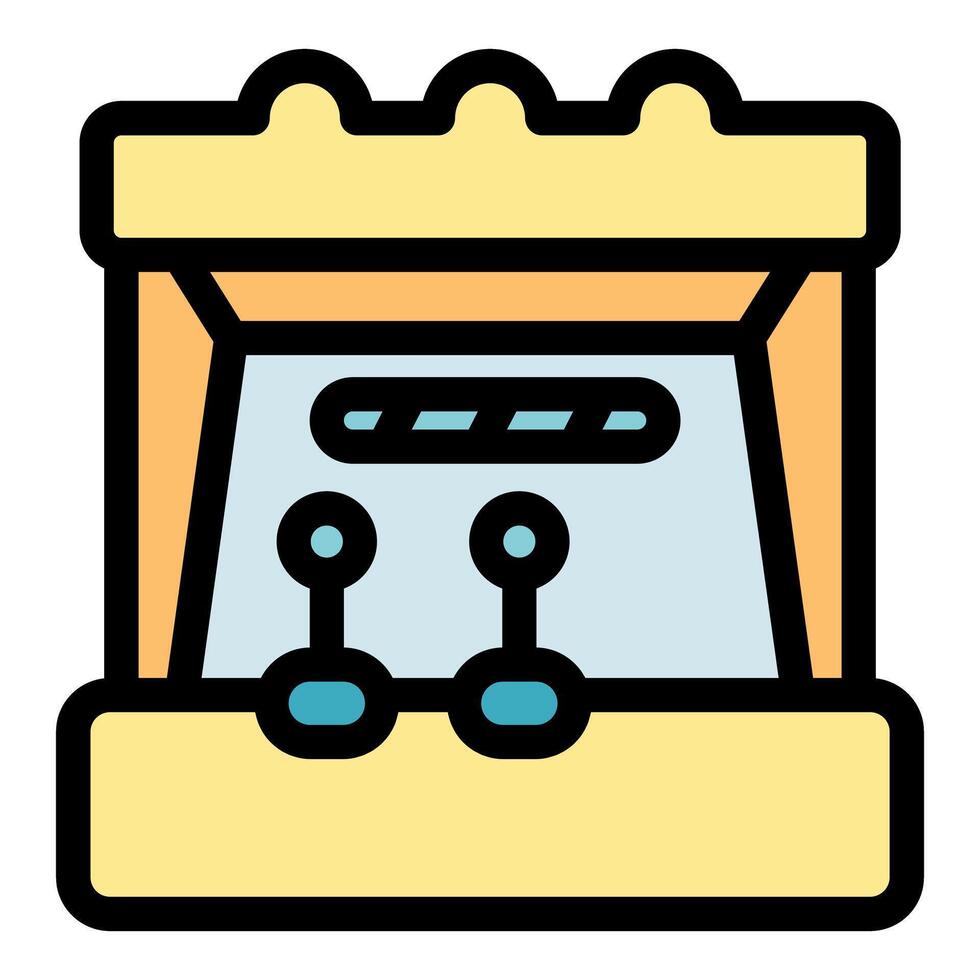 Retro arcade game machine with joysticks and screen displaying playing progress 52742541 Vector ...