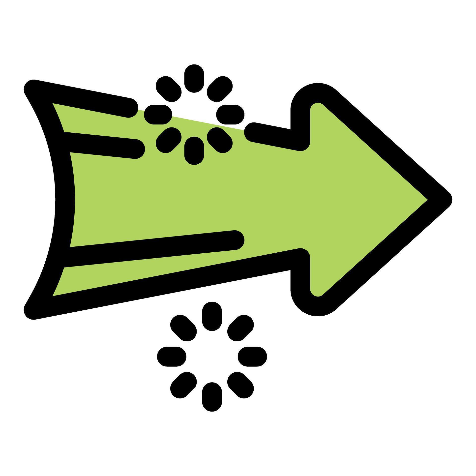 Green arrow moving forward with loading symbol representing fast delivery 52743496 Vector Art at ...