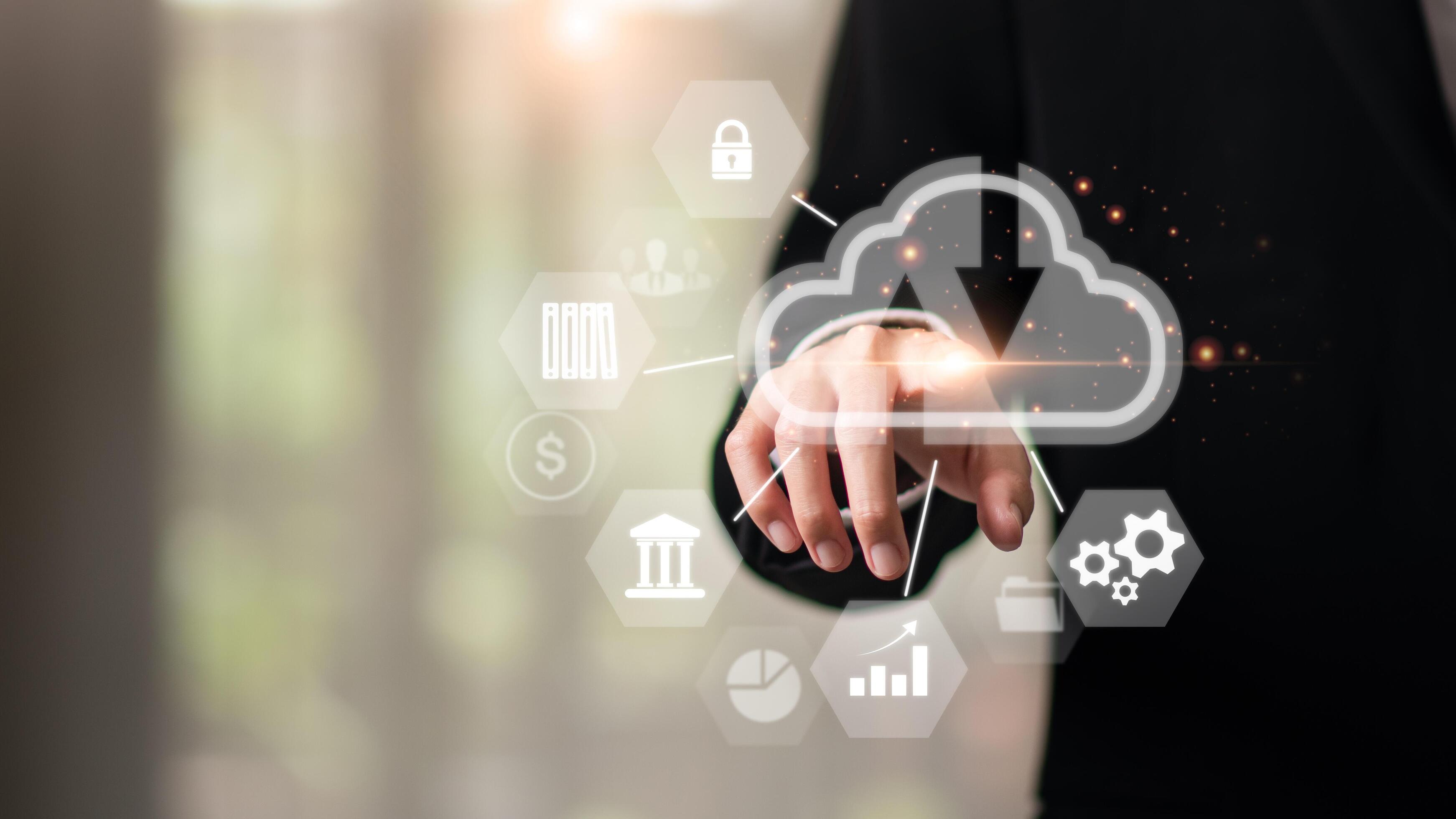 Cloud Computing Backup Technology Concept Access To Server