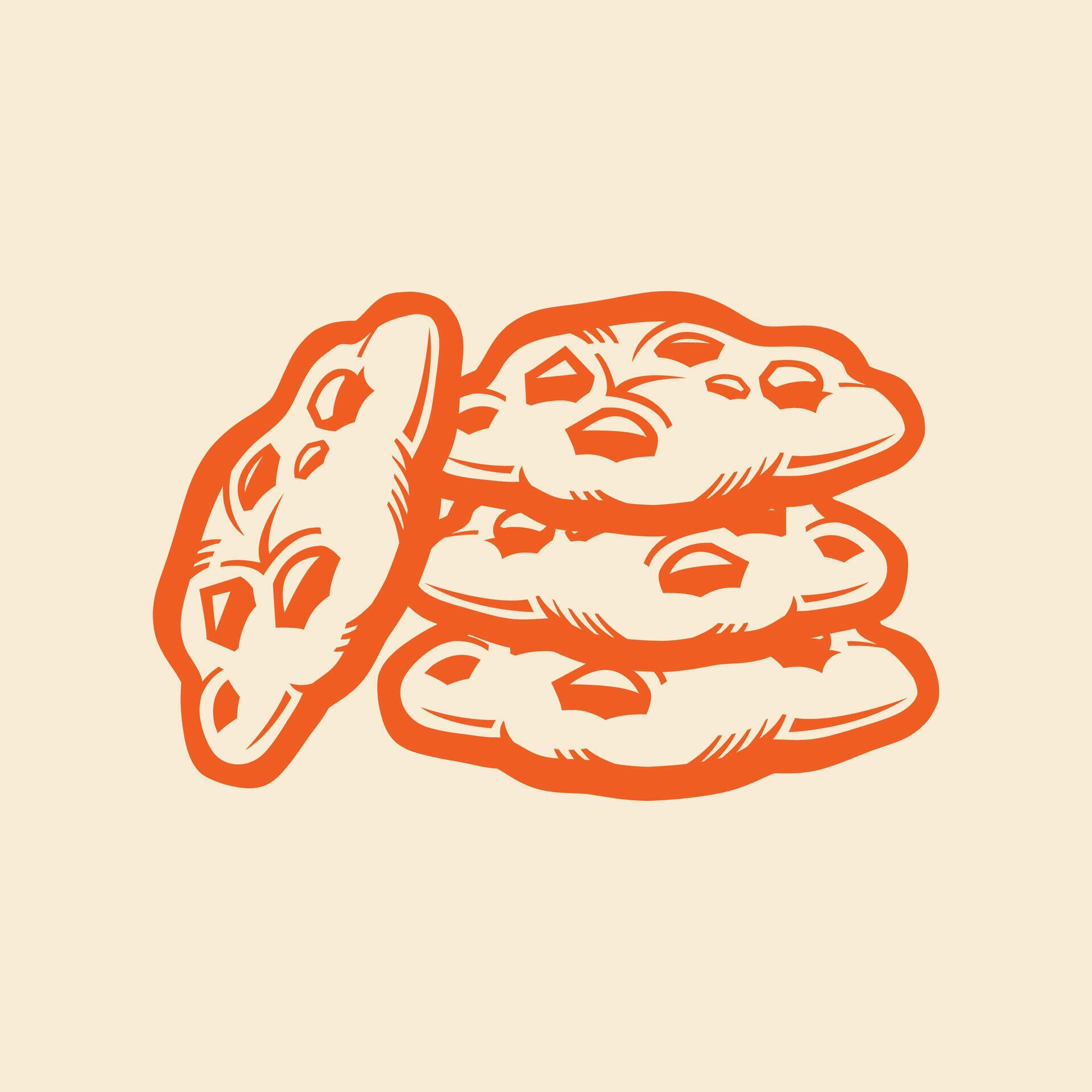 Chocolate Chip Cookie trendy artwork fetching abstract illustration colorful practical design ...