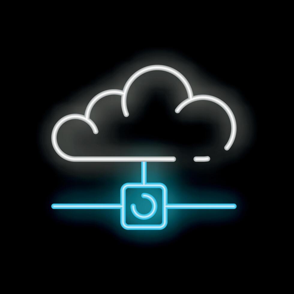 Neon Icon Of Cloud Computing Showing Data Synchronizing 52761089 Vector