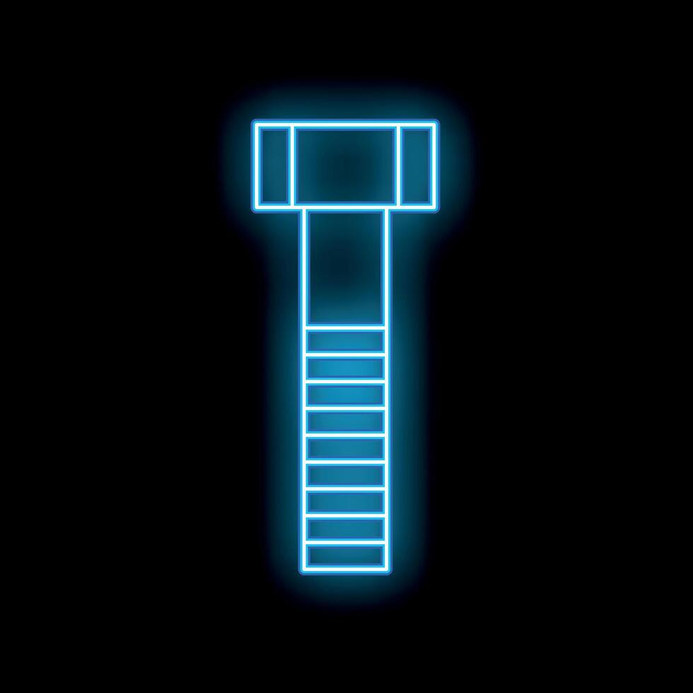 Blue neon screw glowing on black background 52761242 Vector Art at Vecteezy