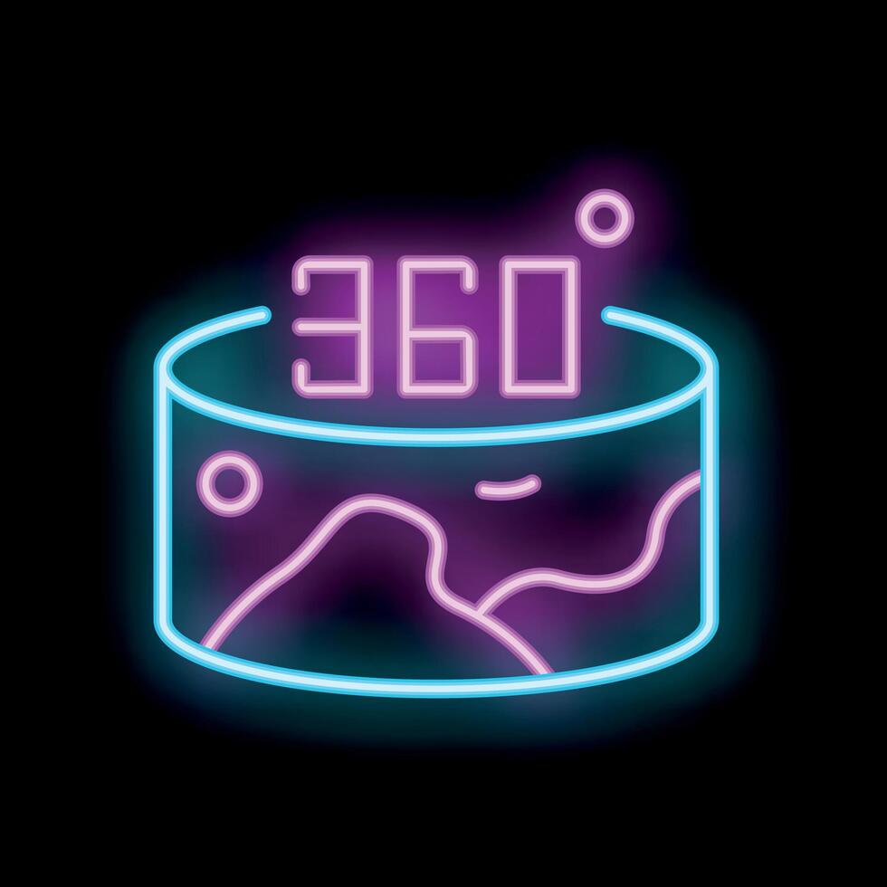 Neon icon of 360 degree virtual reality landscape 52762130 Vector Art ... Neon icon of 360 degree virtual reality landscape 52762130 Vector Art ...