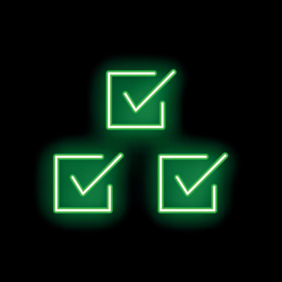 Green neon check mark icons glowing on black background 52762454 Vector ... Green neon check mark icons glowing on black background 52762454 Vector ...