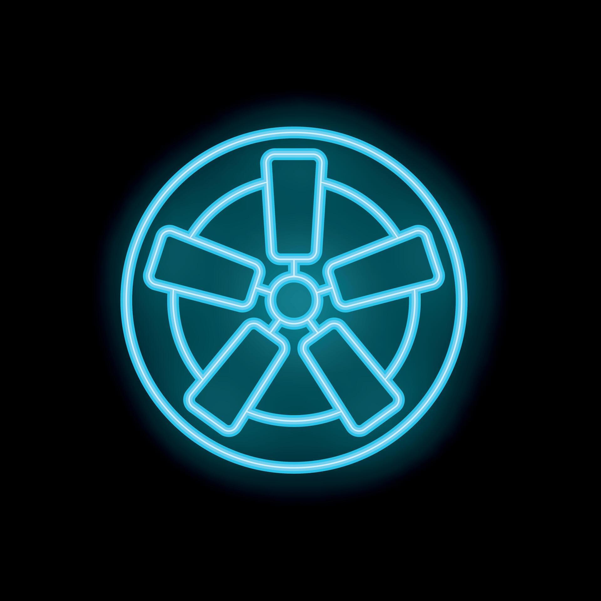 Blue neon light glowing fan cooling system icon graphic 52763771 Vector Art at Vecteezy