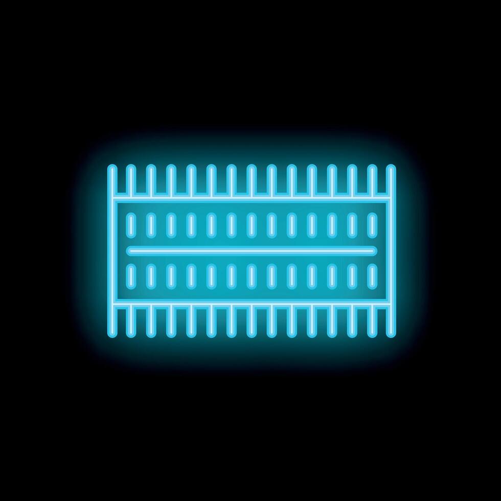 Neon icon of microchip, cpu, processor, electronic component showing ... Neon icon of microchip, cpu, processor, electronic component showing ...