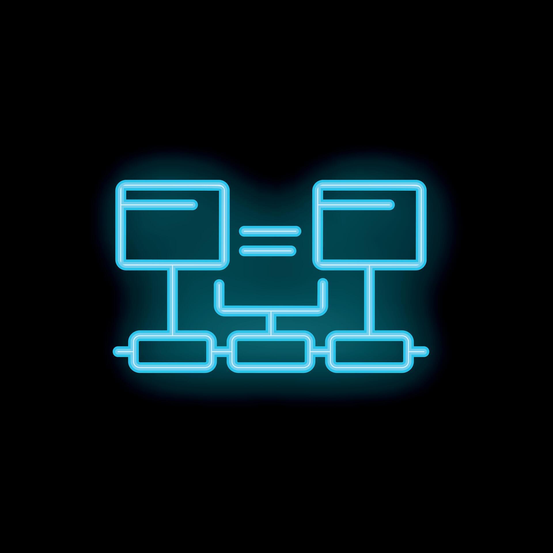 Neon Blue Algorithm Icon Representing Machine Learning Process 52765922