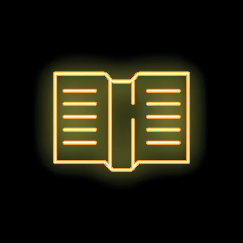 Neon open book glowing on black background 52766184 Vector Art at Vecteezy
