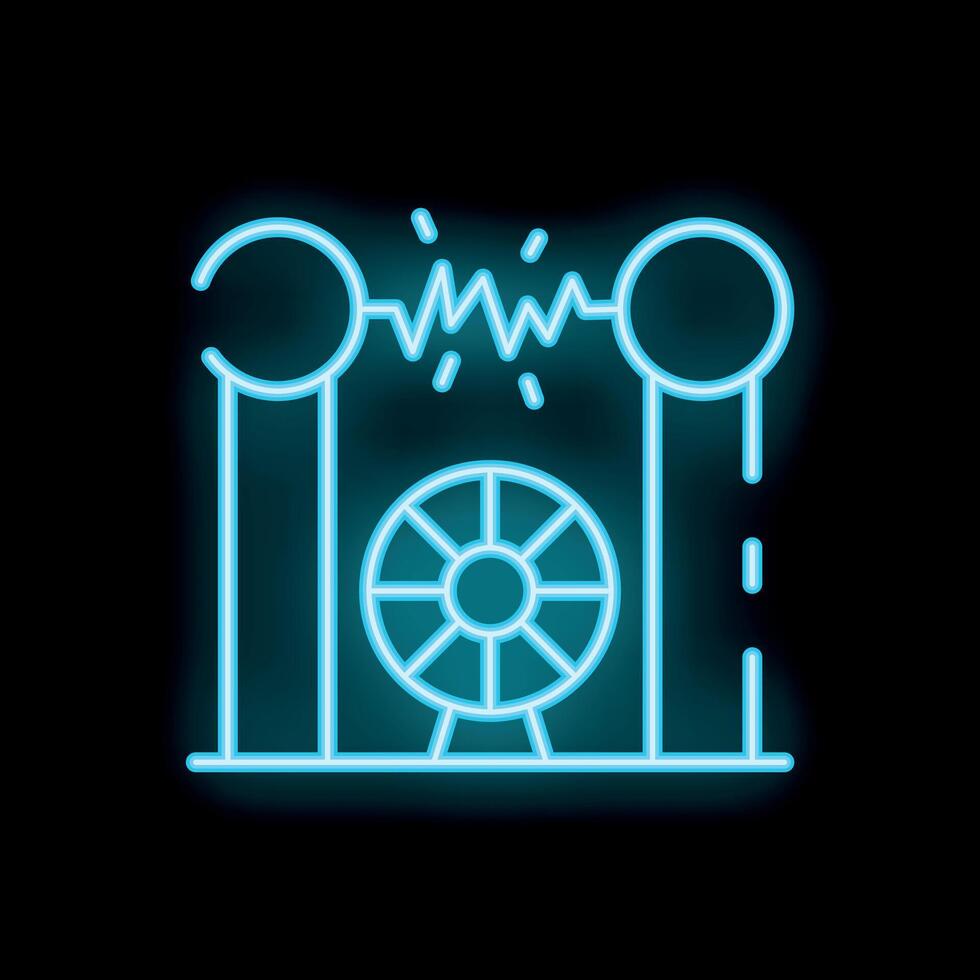 Neon sign of electric generator converting mechanical energy into ... Neon sign of electric generator converting mechanical energy into ...