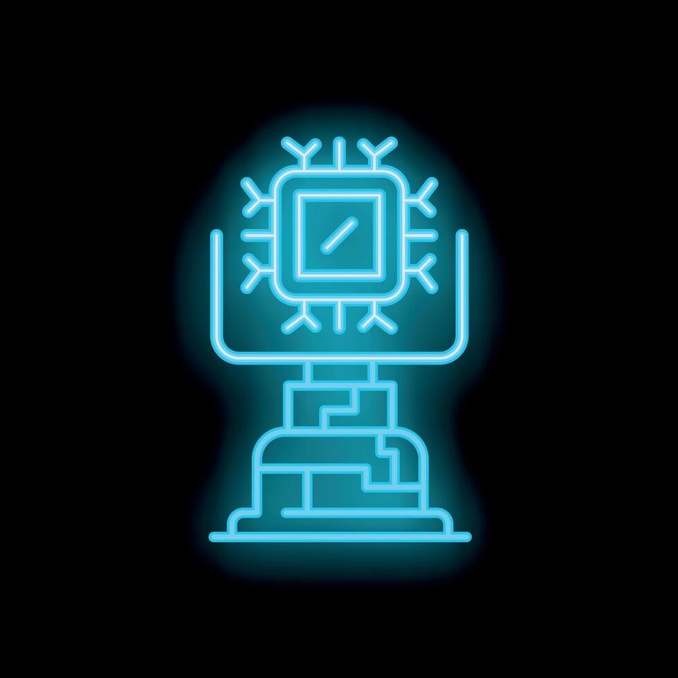 Neon cpu chip shining, symbolizing computing power 52767991 Vector Art ...