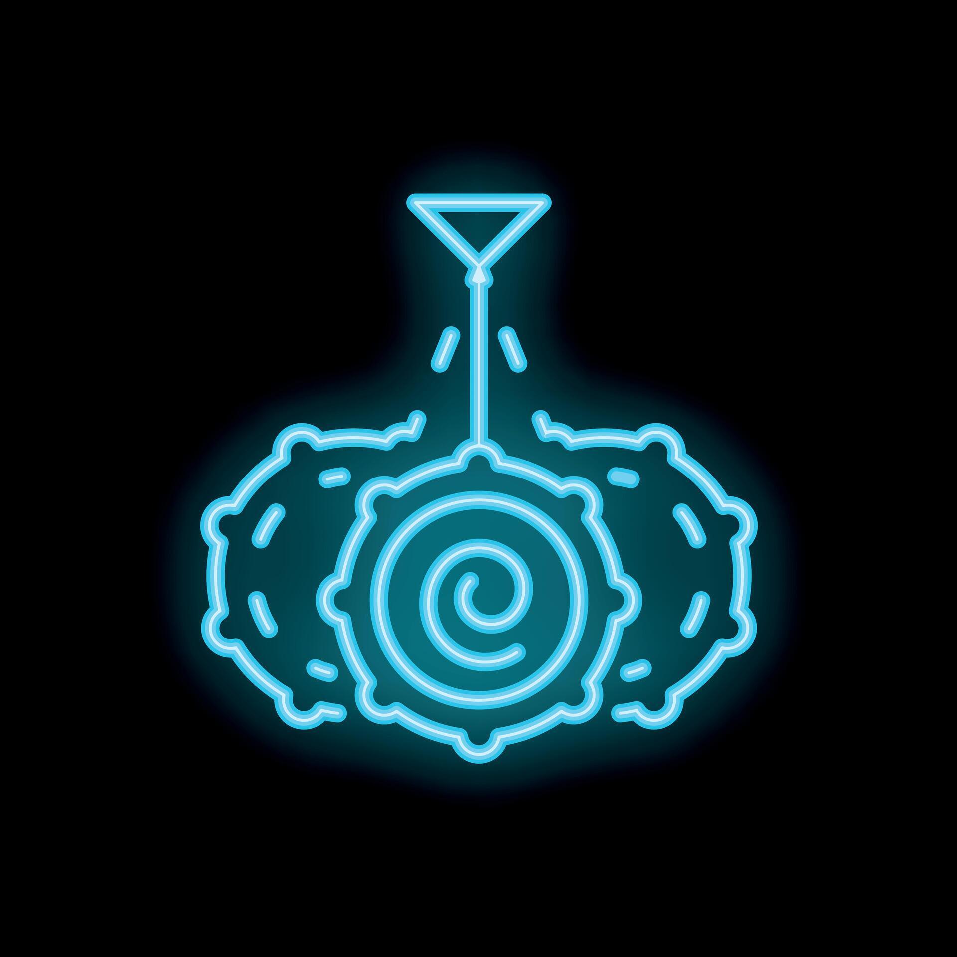 Neon Icon Of Machine Learning Process Neural Network Working Artificial Intelligence