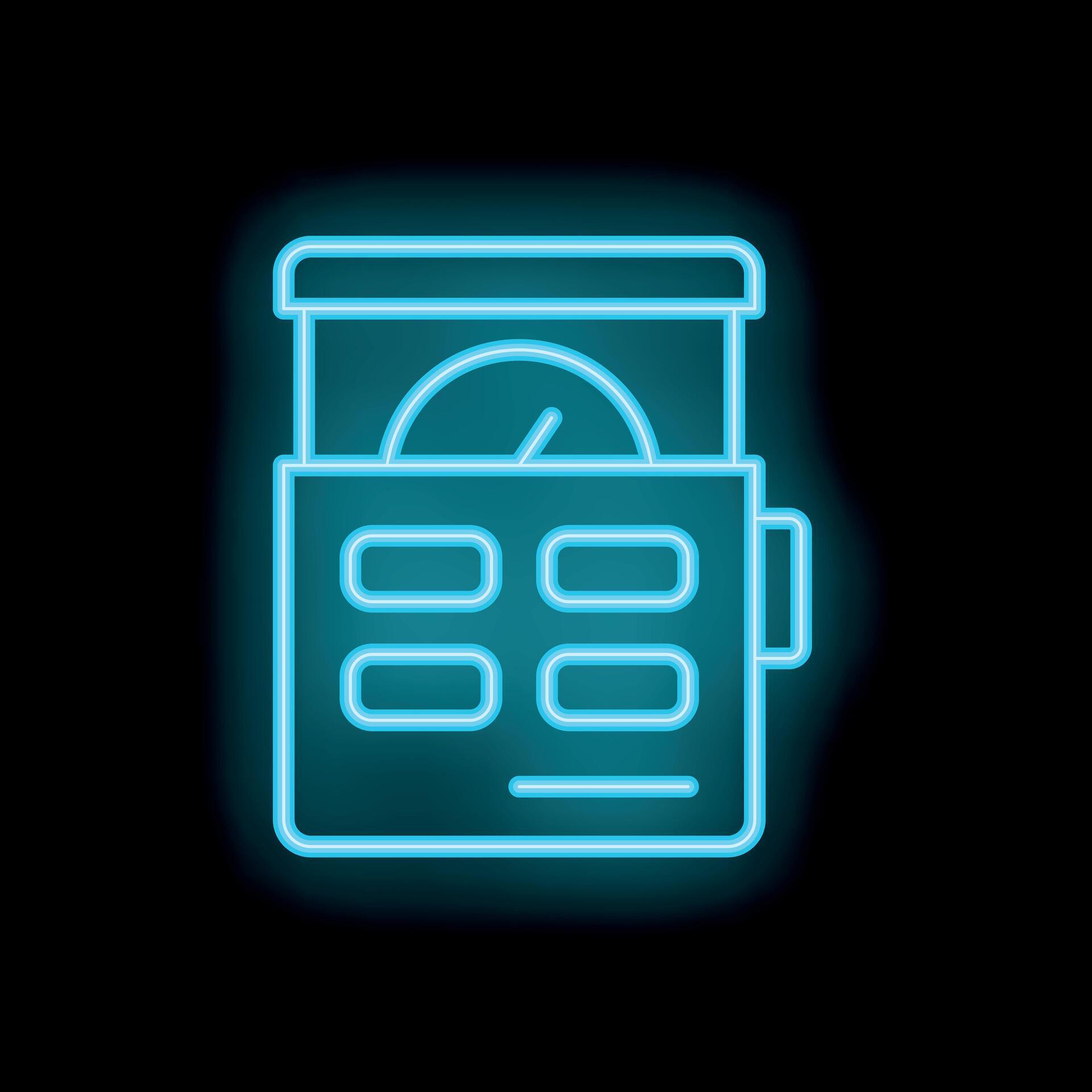 Blue neon sign of a multimeter on a black background 52774224 Vector Art at Vecteezy