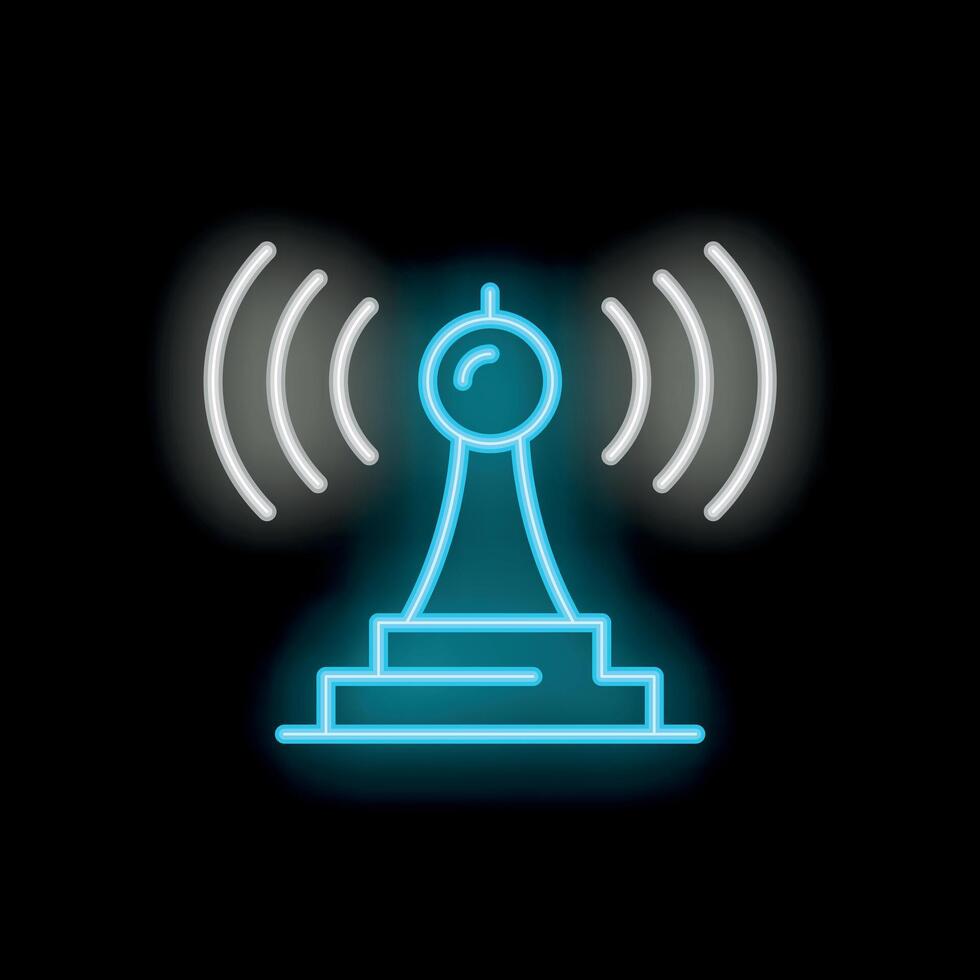 Neon icon of radio tower transmitting signals on black background 52774232 Vector Art at Vecteezy