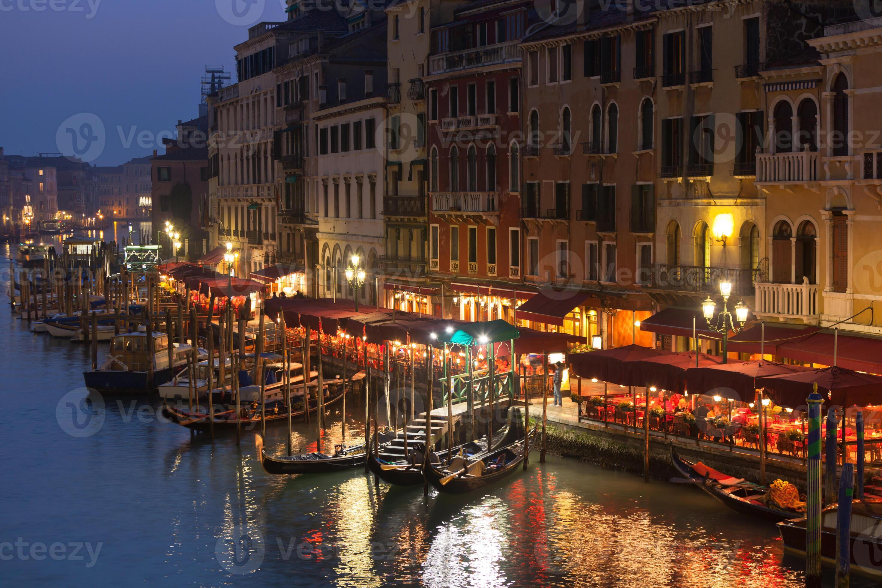 Grand Canal at Night, Venice. 52783926 Stock Photo at Vecteezy
