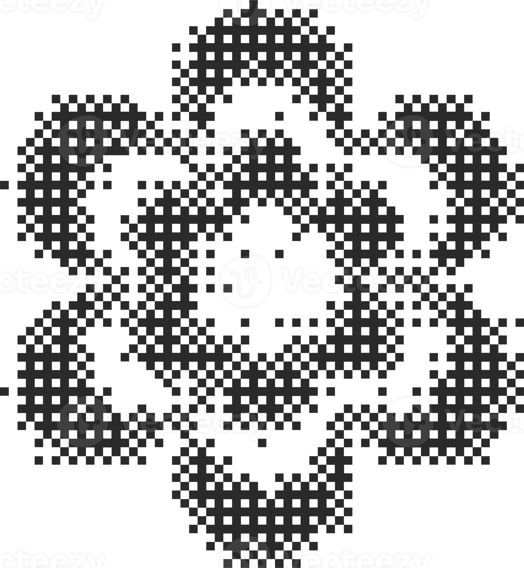 Pixel Pattern Shape Textured Flower With Bitmap Y2k Dither Gradient Retro Star With Old