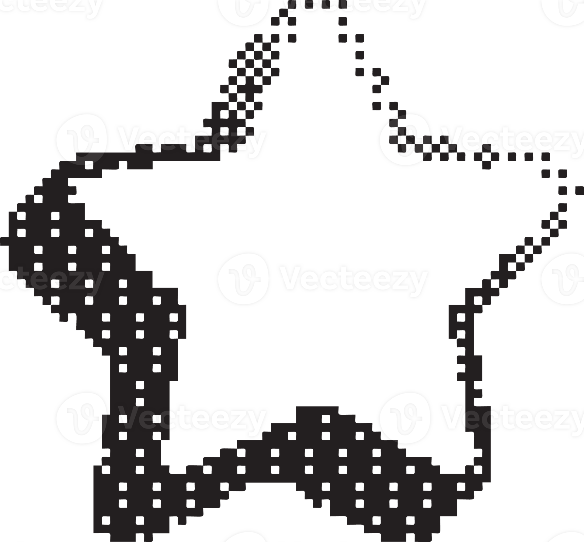 Bitmap pattern star shape. Halftone gradient element. Y2k graphic ...