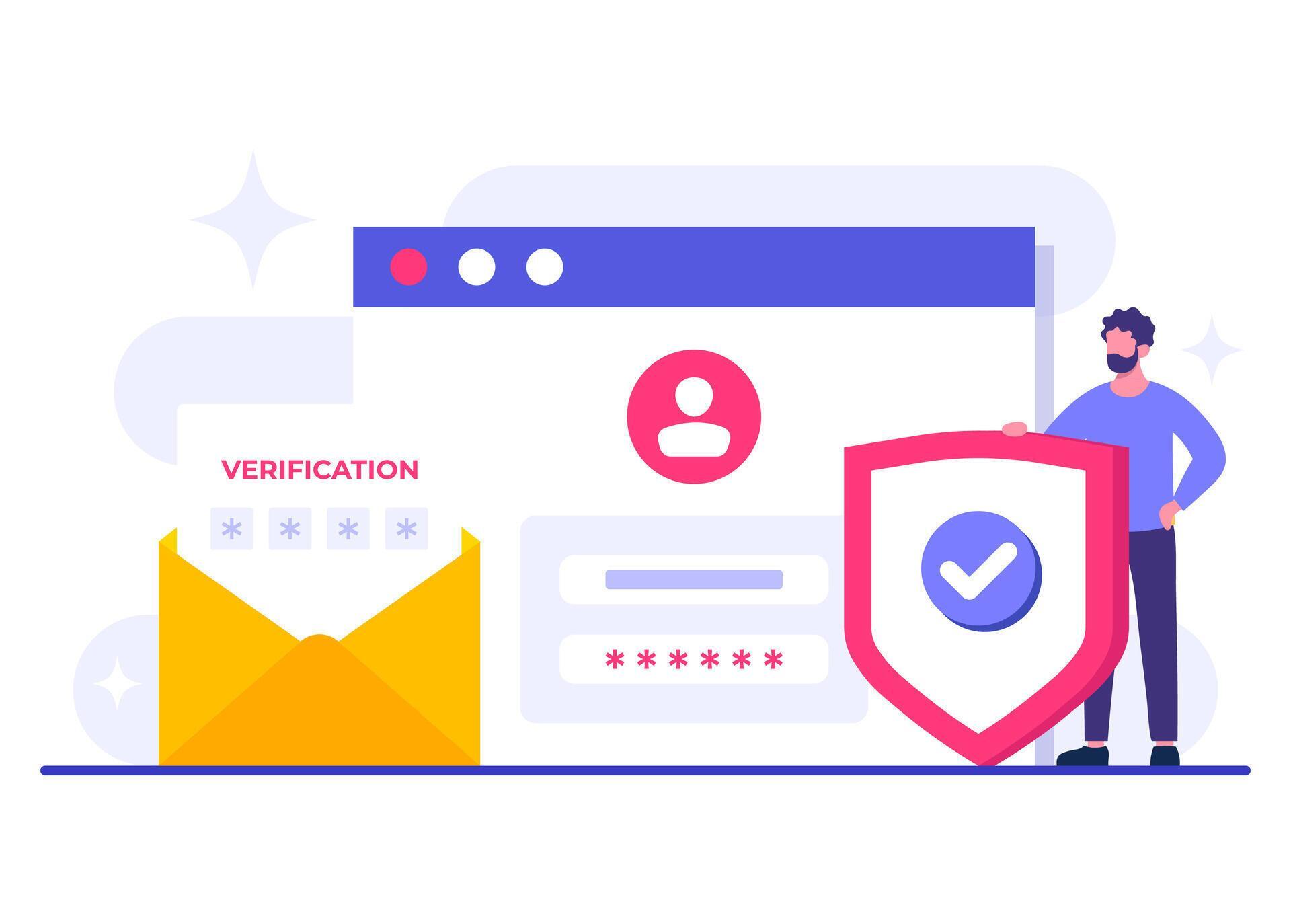 Two Step Verification Flat Illustration Template Otp Authentication