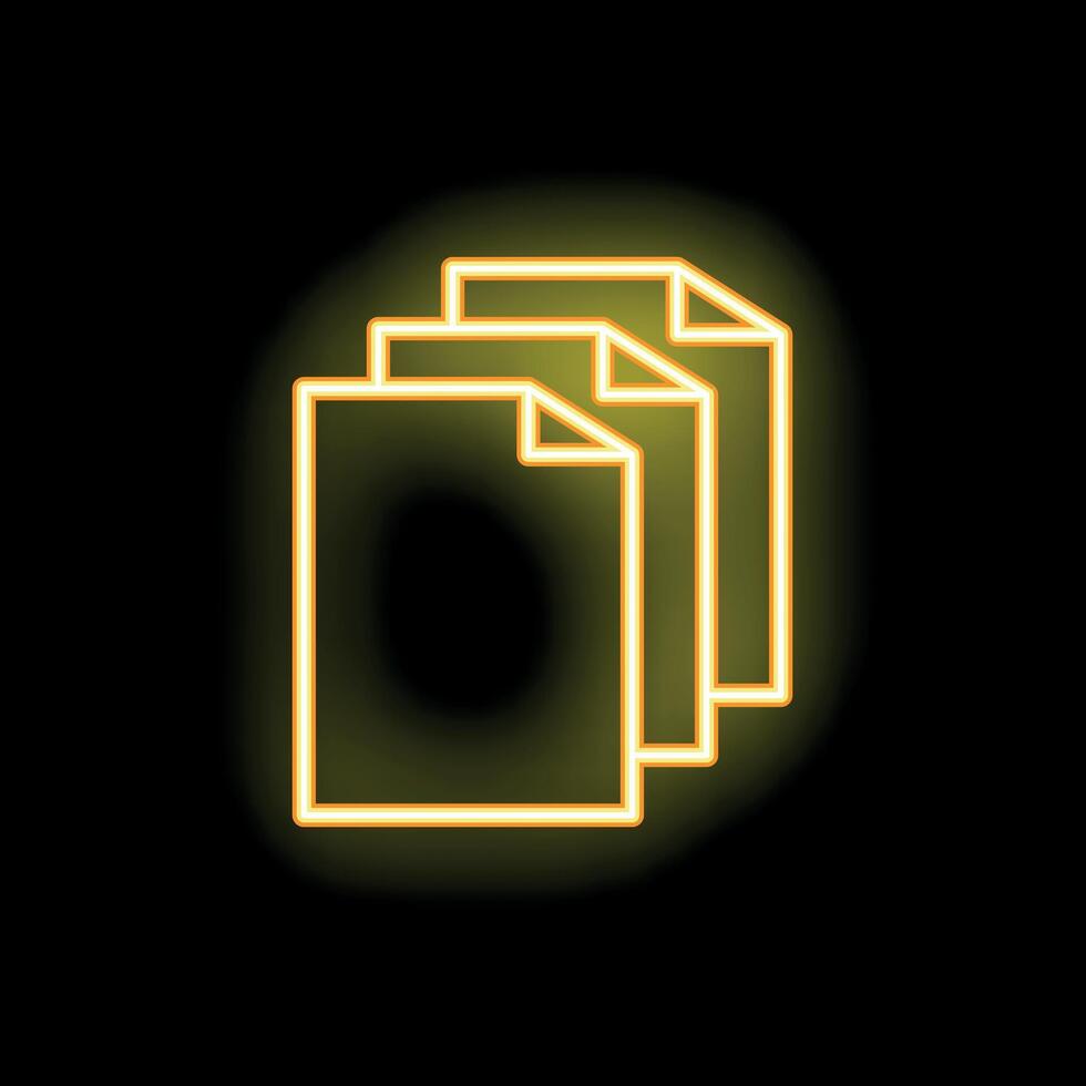 Neon documents icon glowing on dark background 52793775 Vector Art at ...