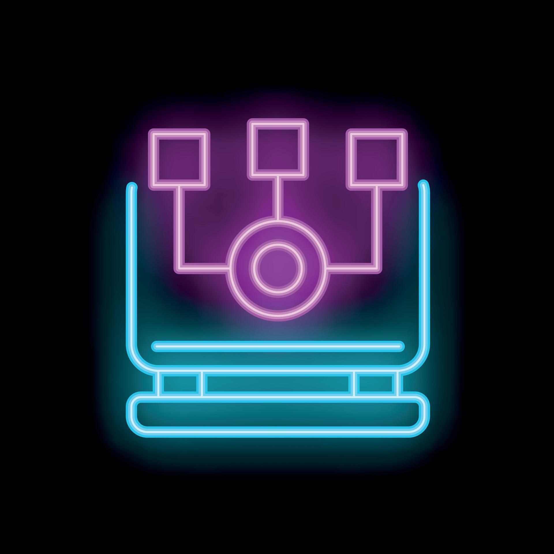 Neon computer icon displaying algorithm for machine learning 52798109 ...