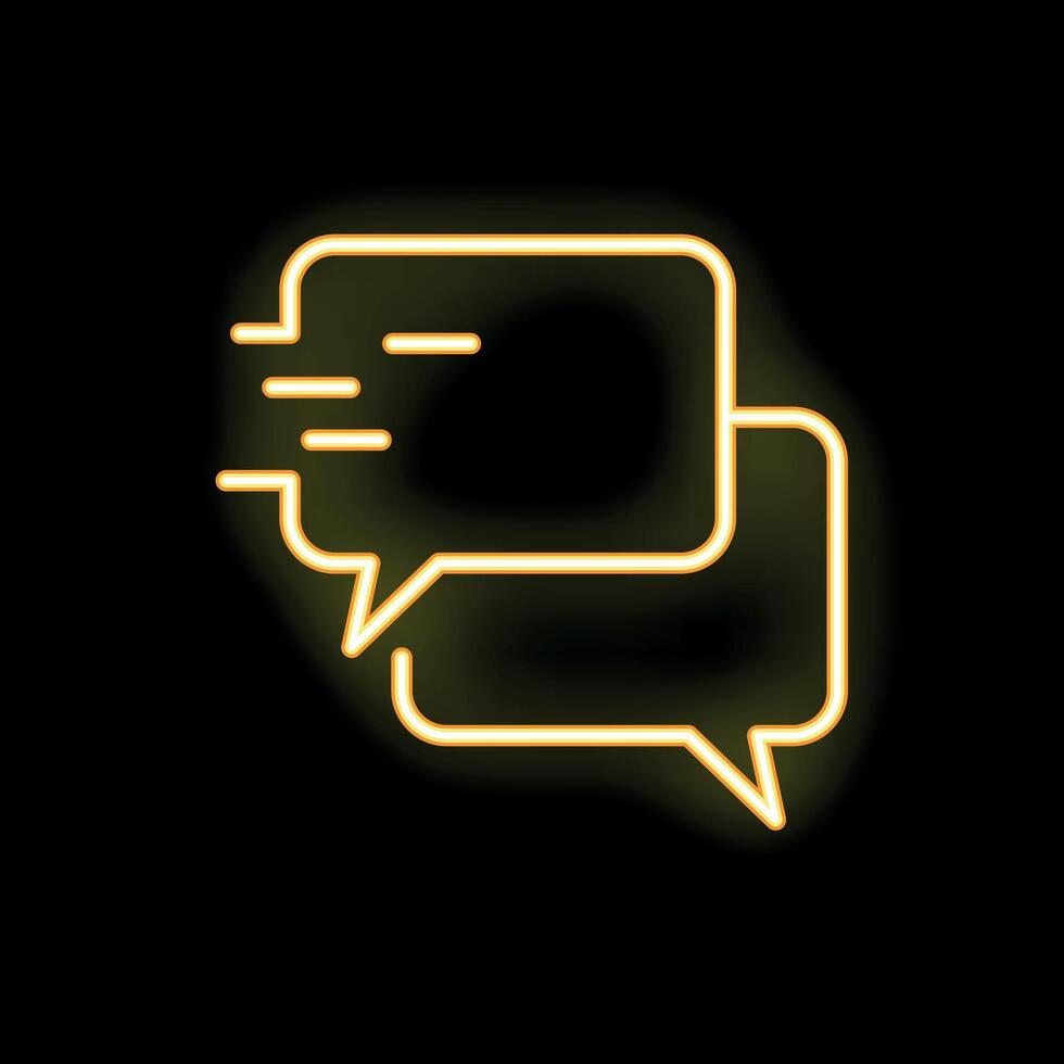 Neon speech bubbles showing instant messaging on black background ...