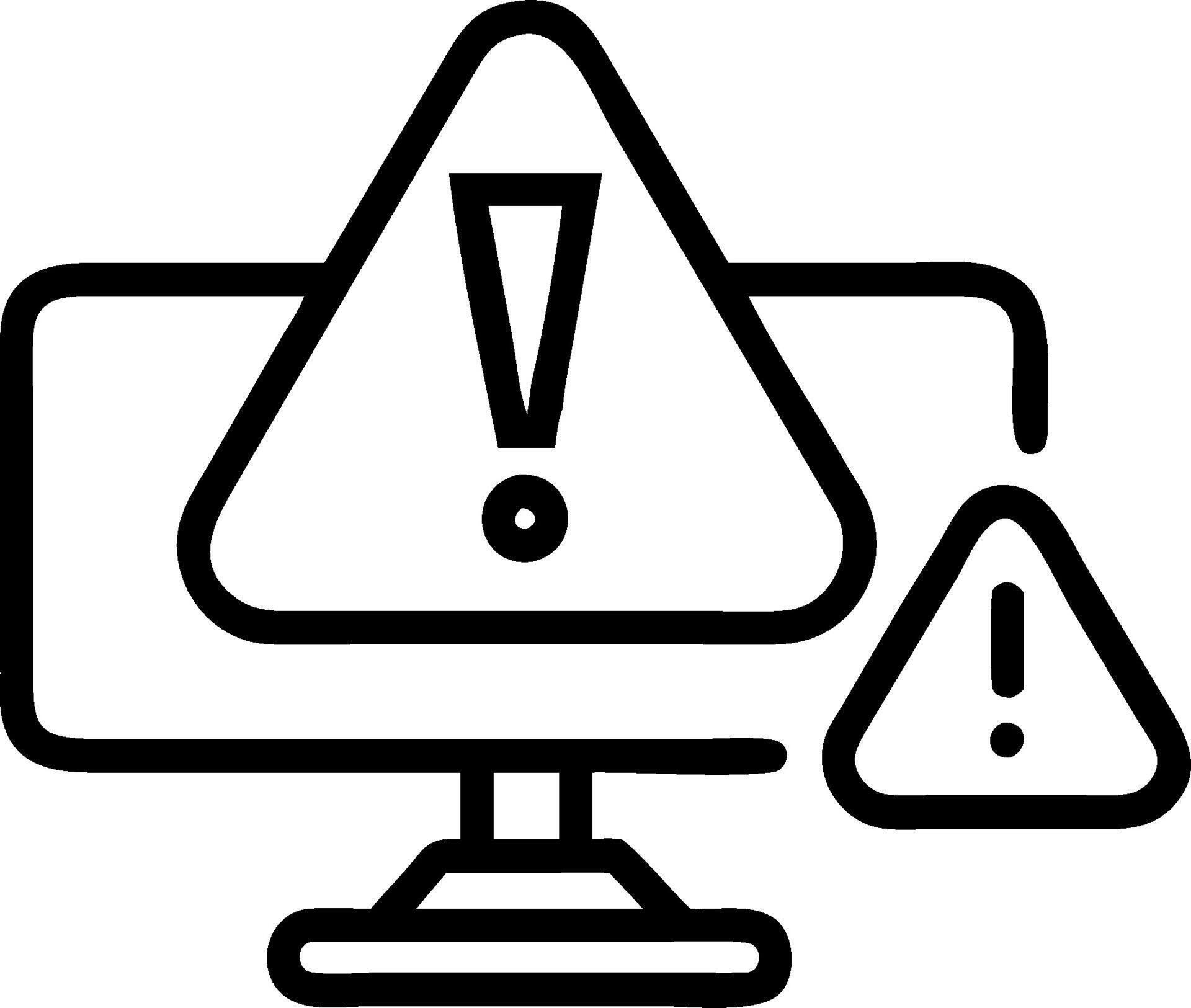 as Hacking alert icon with exclamation mark concept as illustration of ...