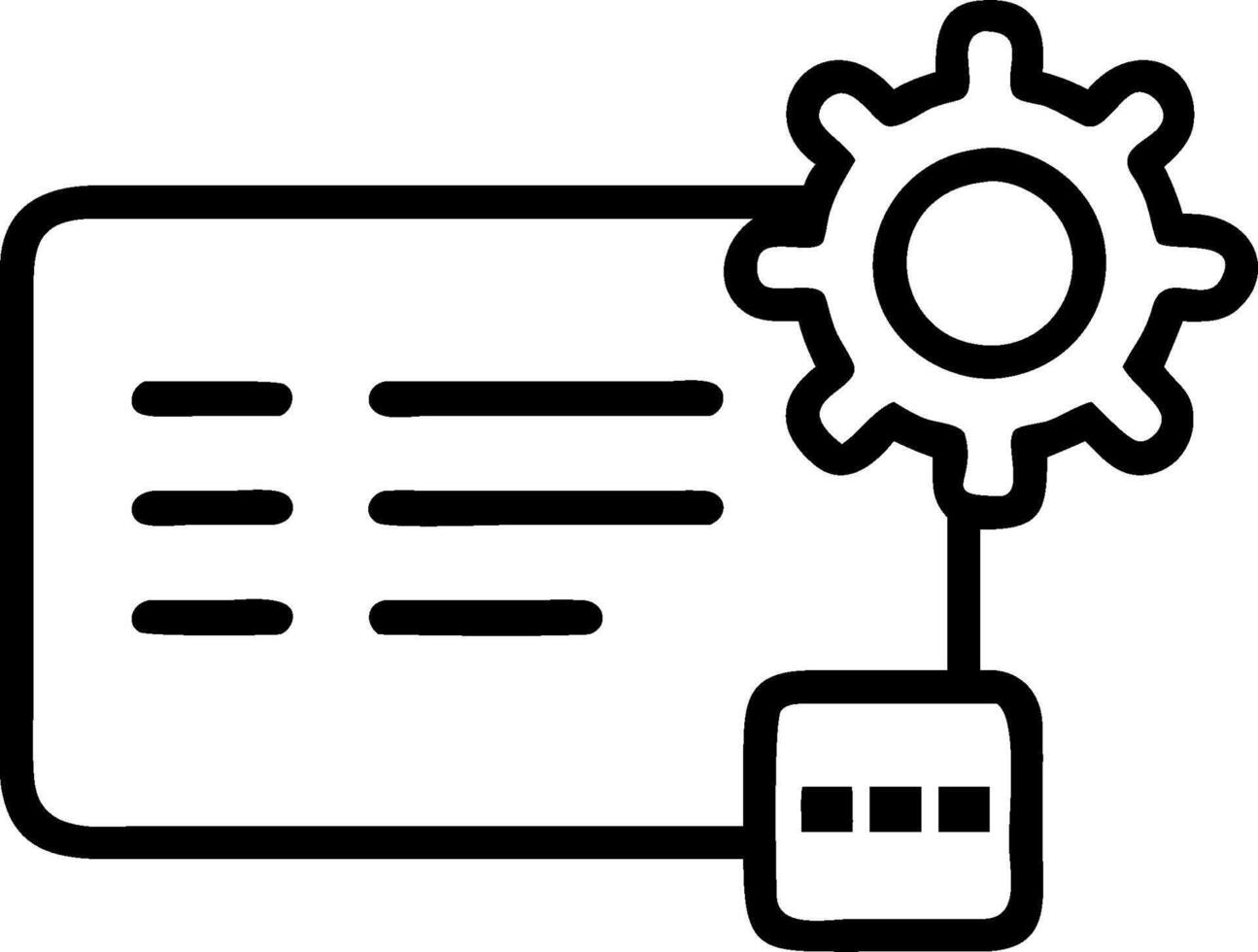 ERP software and gear icon with copy space on a white background concept as A illustration of an ...