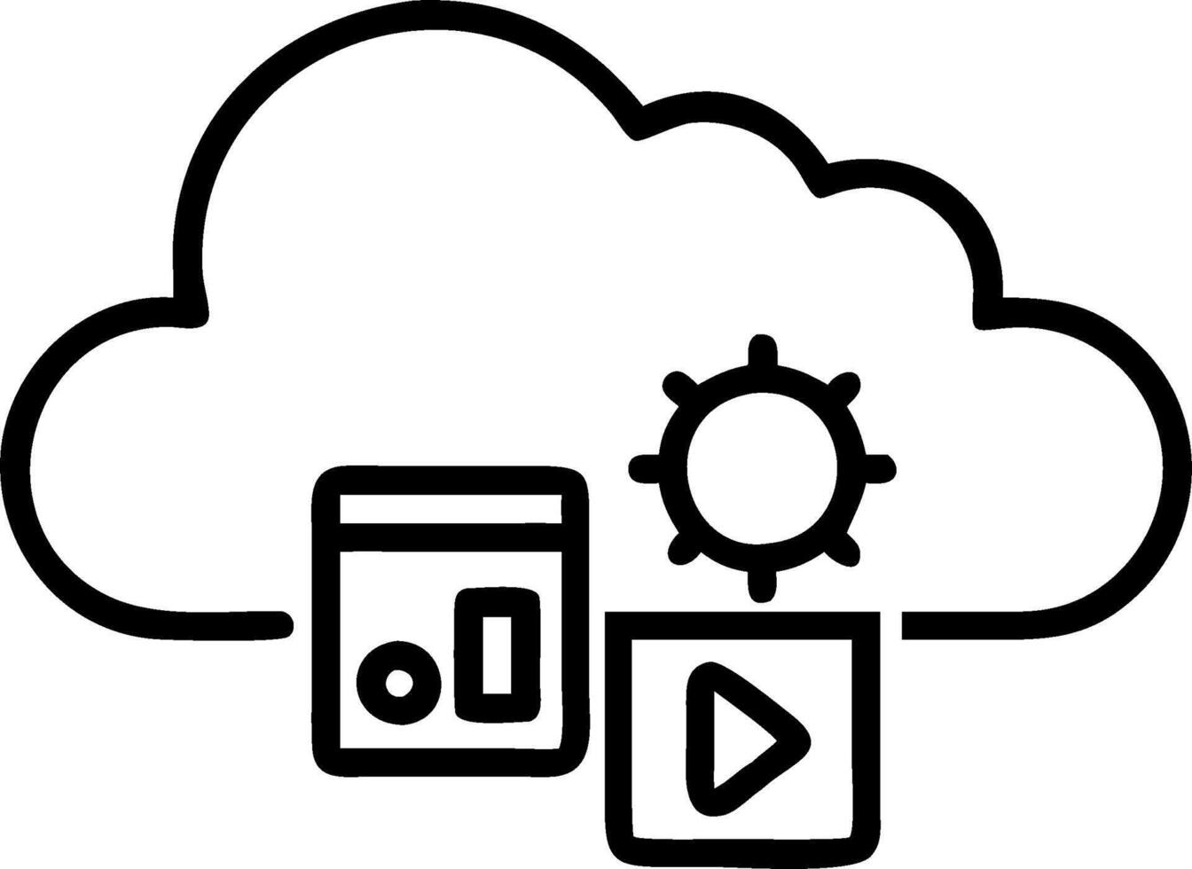 erp interfaz y nube icono con amplio espacio para texto y gráficos concepto como un iconográfico ...