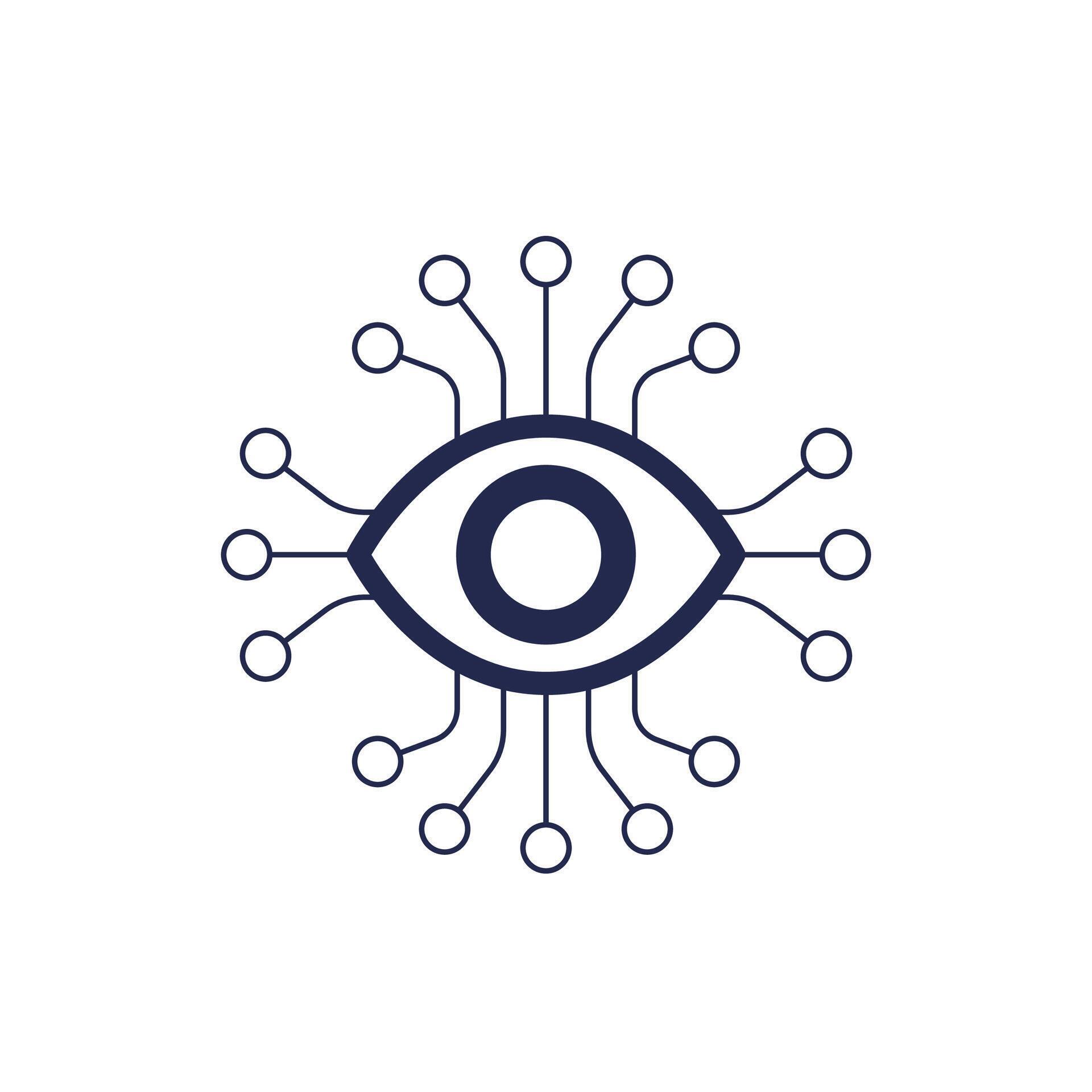 Computer vision icon, artificial intelligence concept 52827027 Vector ...