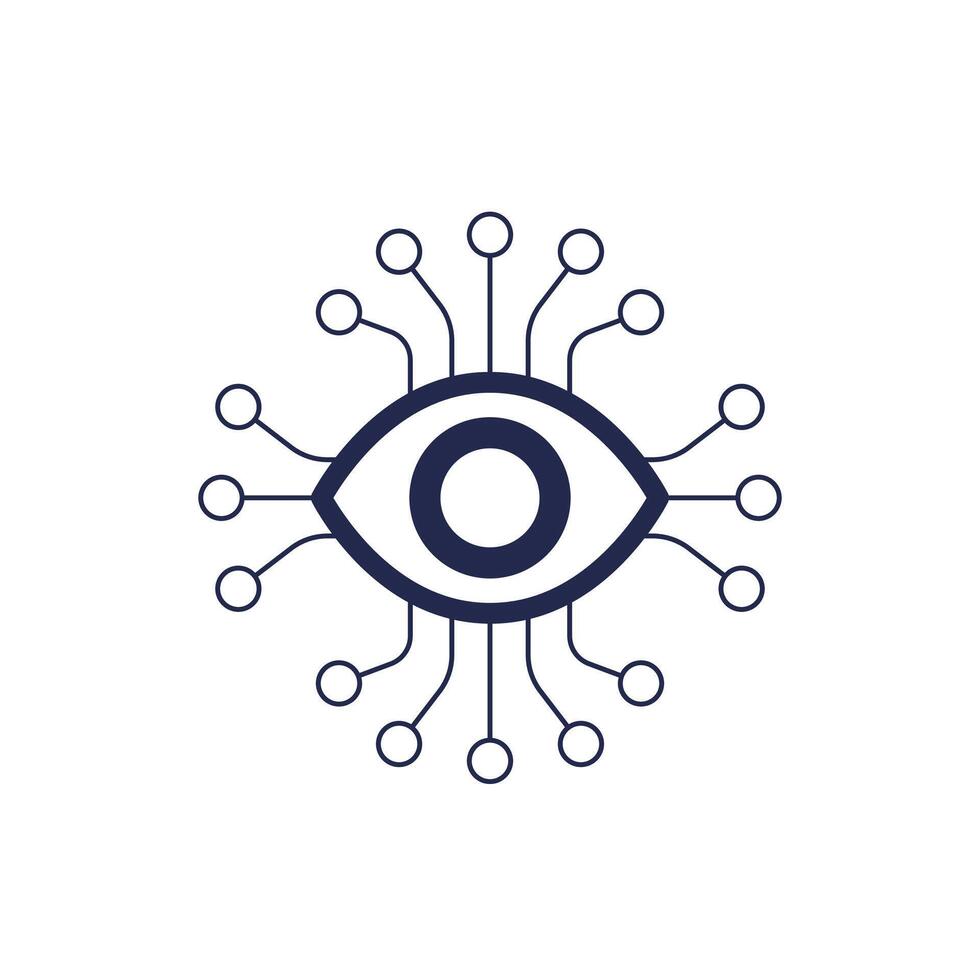 Computer vision icon, artificial intelligence concept 52827027 Vector ...