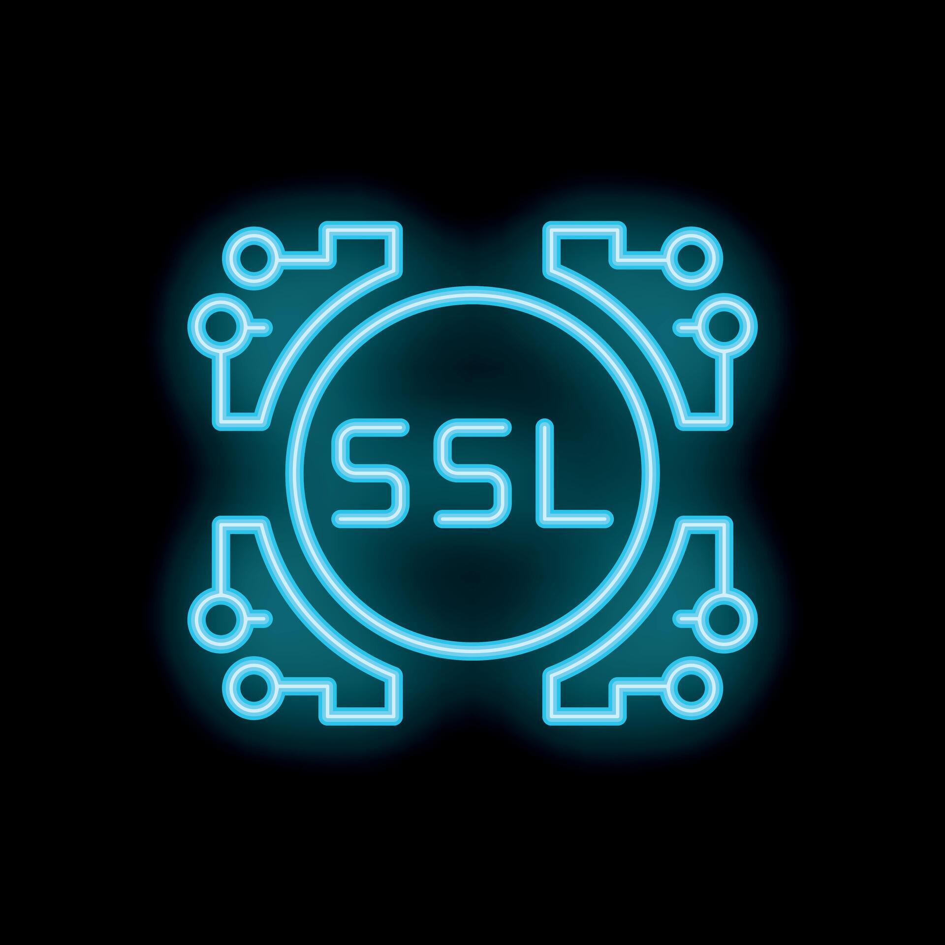 Neon Ssl Icon Representing Secure Sockets Layer Encryption 52833005 Vector Art At Vecteezy
