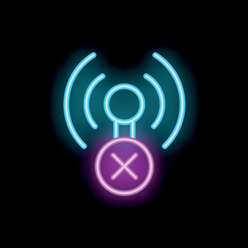 Neon Wifi Signal Showing Disconnecting Error Message 52834495 Vector