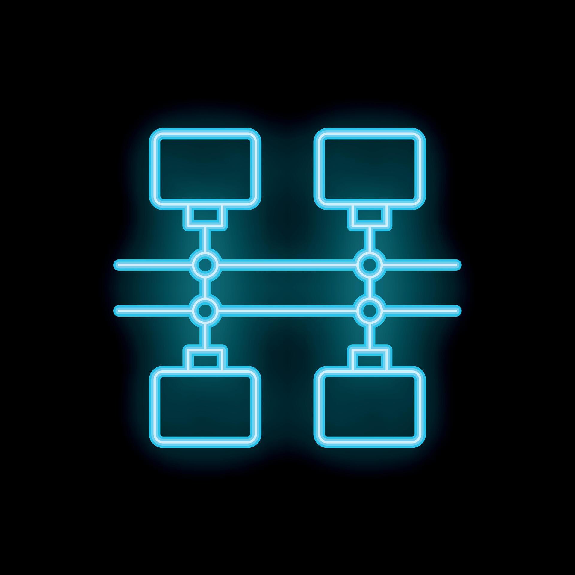 Neon blue client server network connection data transferring concept ...